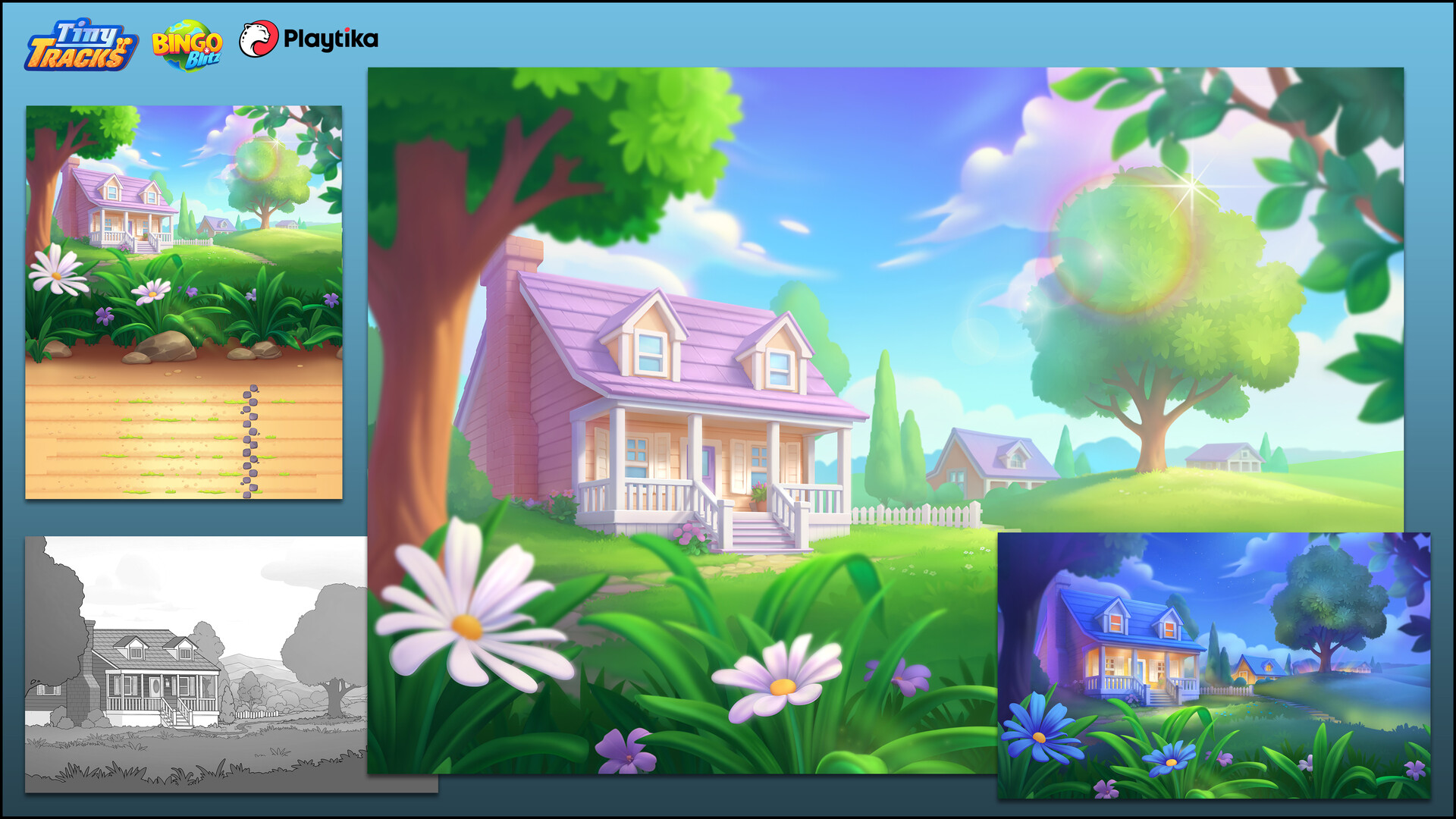 ArtStation - Backgrounds for "Tiny Tracks"