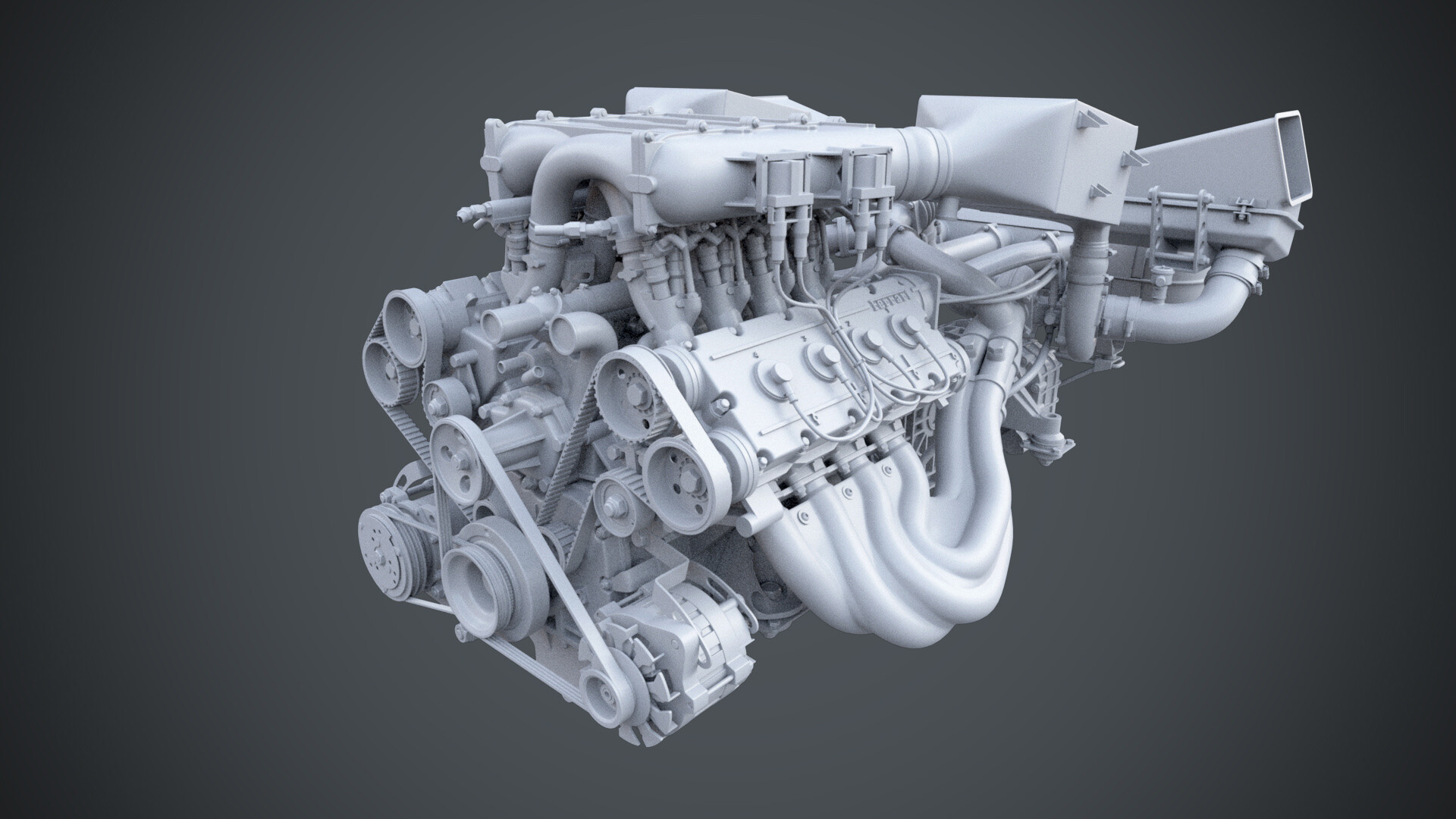 ArtStation - Ferrari F40 Engine and Gearbox WIP
