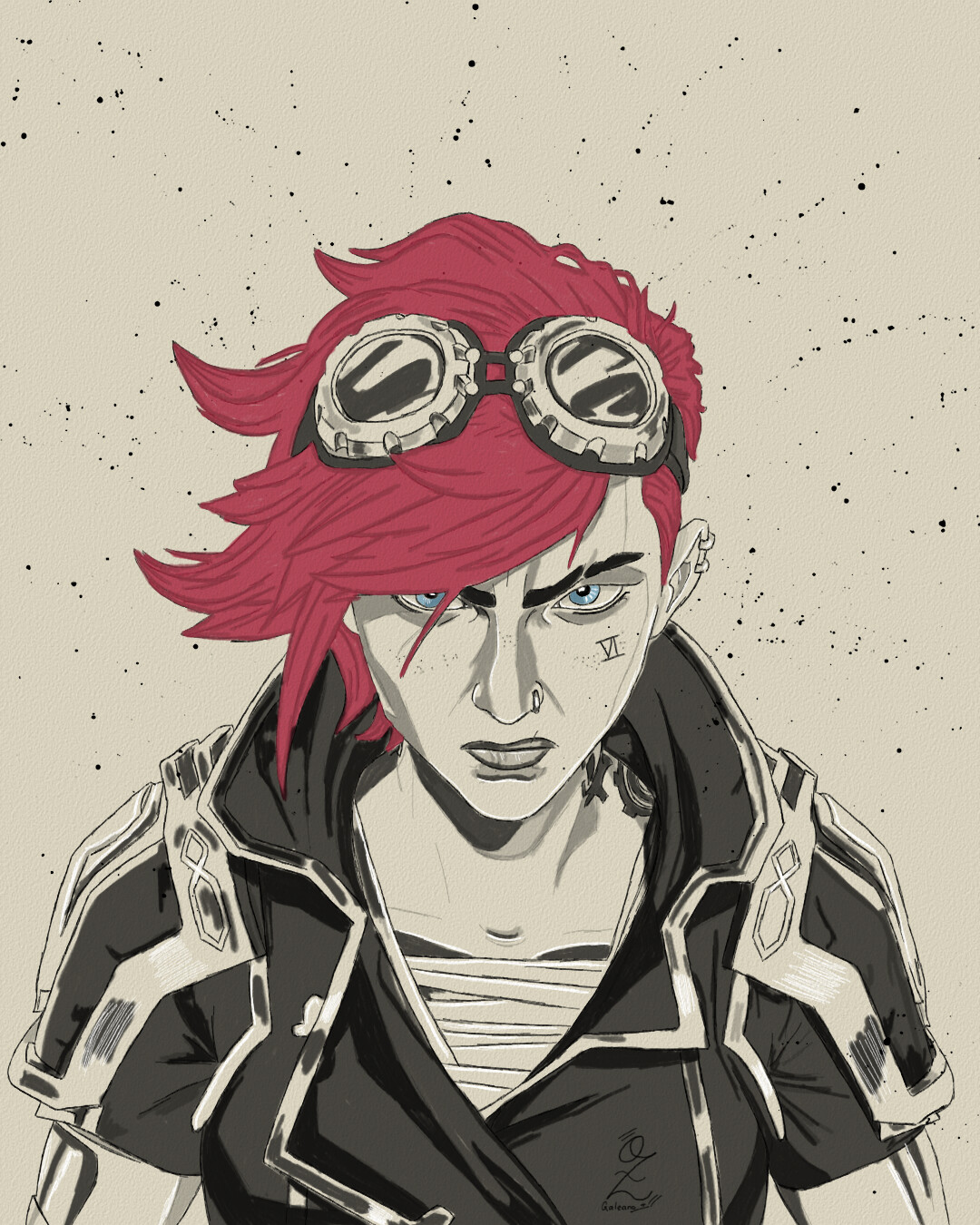 ArtStation - VI Arcane Drawing Color Sketch by Oz Galeano