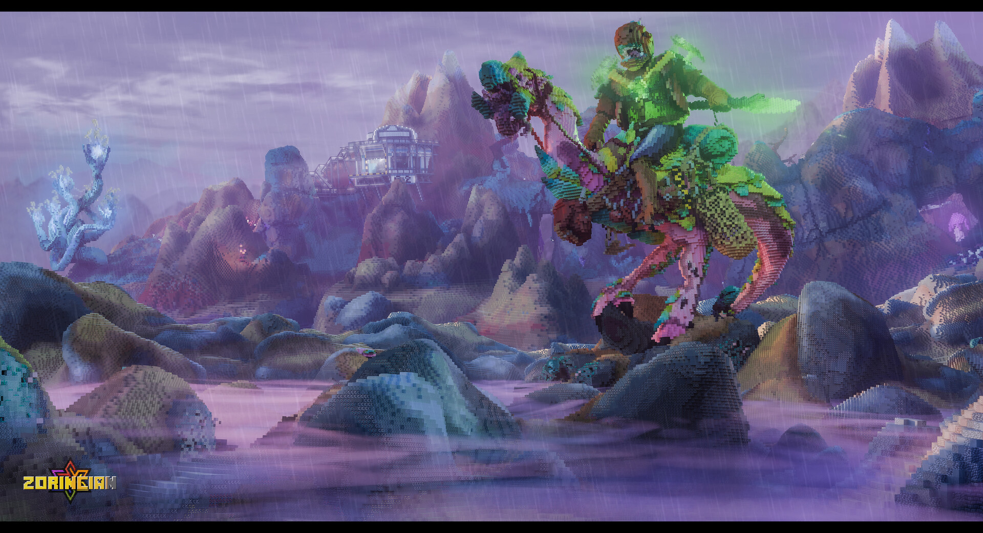 ArtStation - 'The warrior of Clora' a alien dinosour build made in 1.20 ...