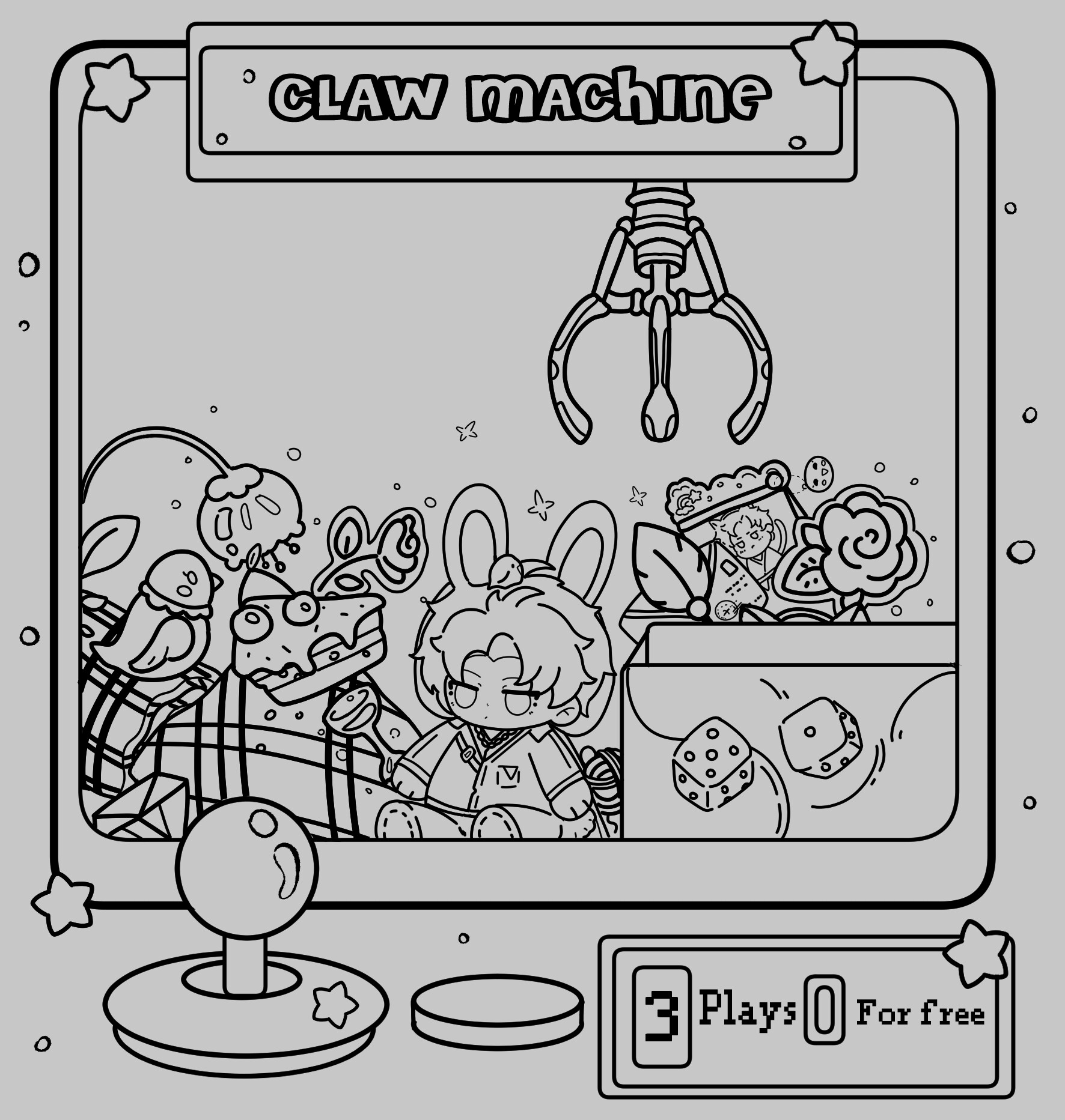claw machine coloring pages