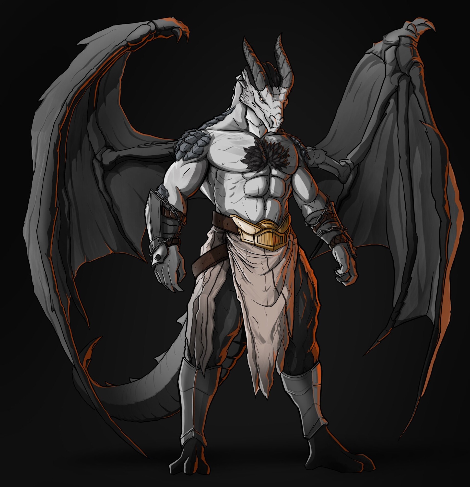 ArtStation - Elderish. - DND winged dragonborn.