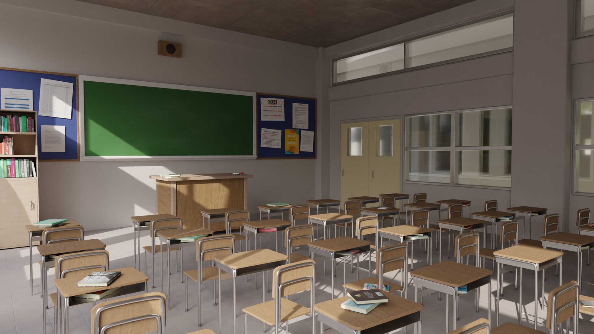 ArtStation - Architecture visualization | Photorealistic 3D Classroom ...