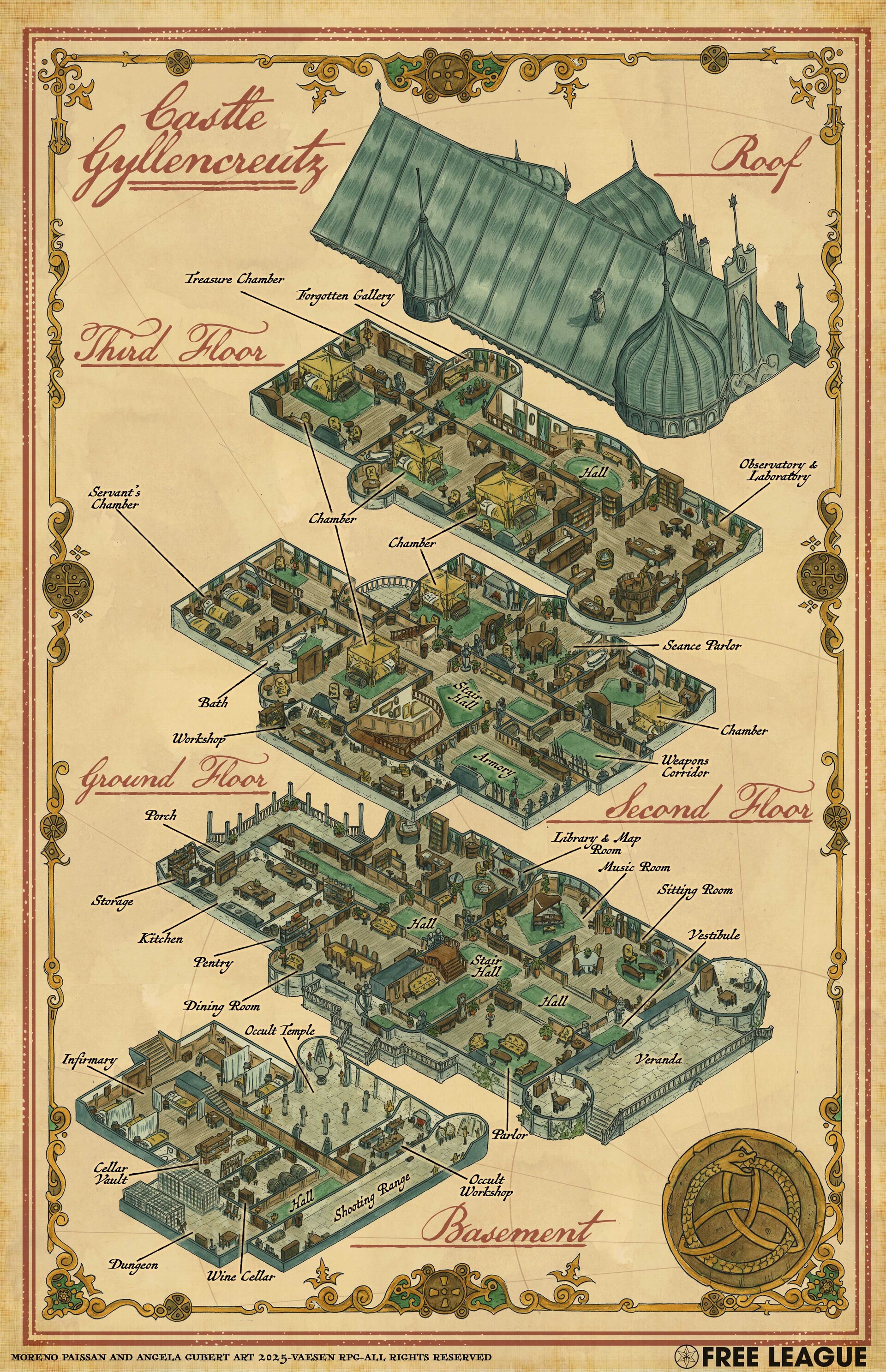 ArtStation - Castle Gyllencreutz map for Vaesen RPG!