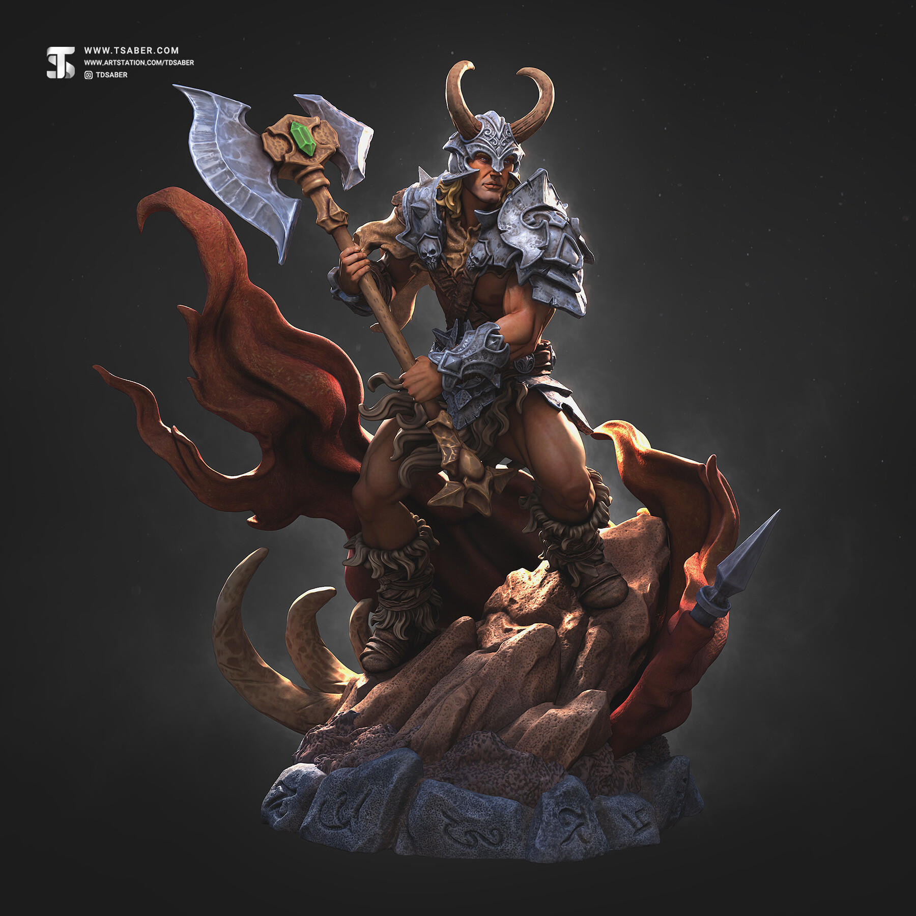 Taregh Saber - Barbarian Statue + Video