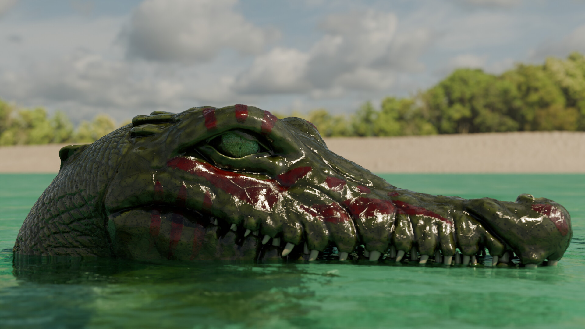 ArtStation - Croc Swimming