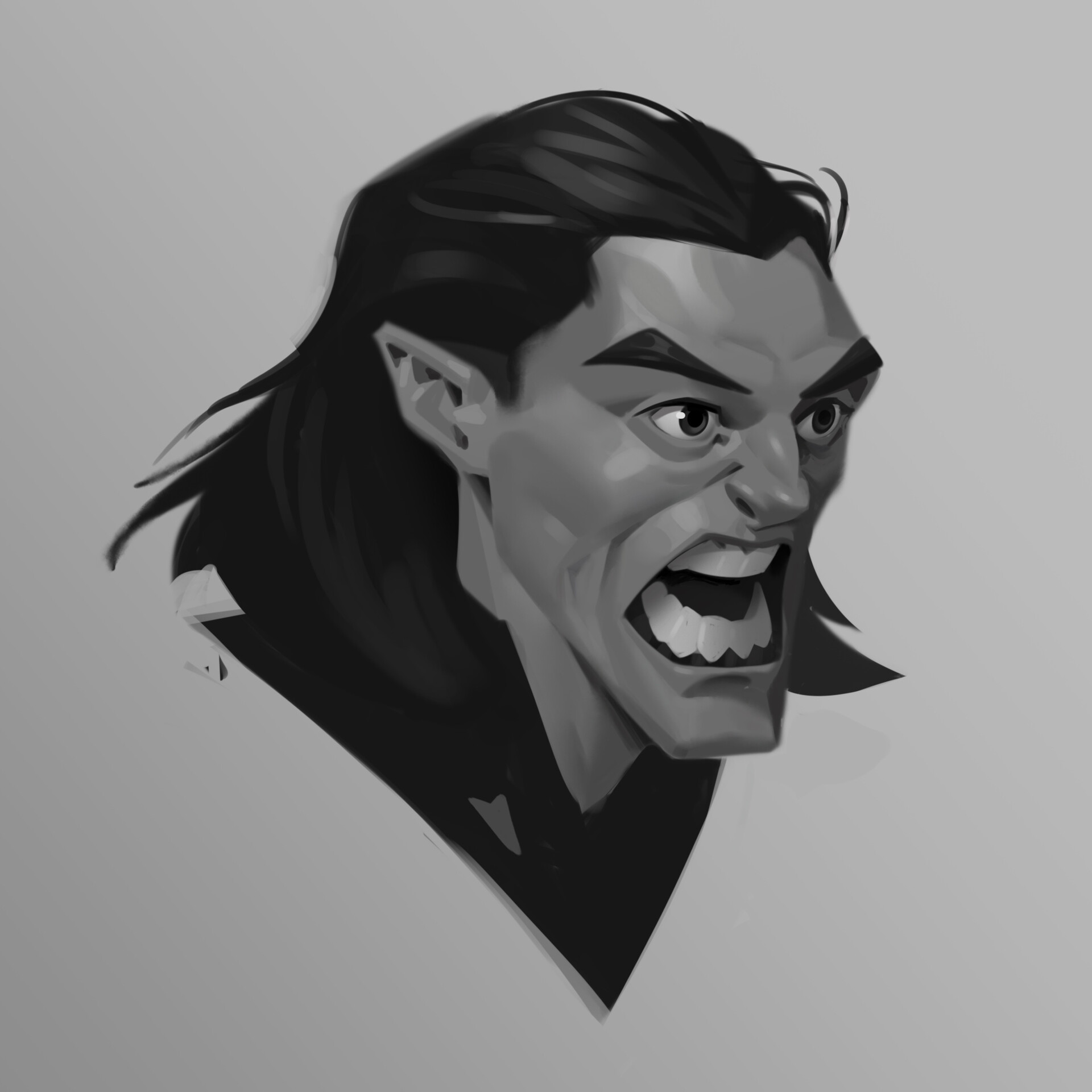 ArtStation - Portrait of an angry man