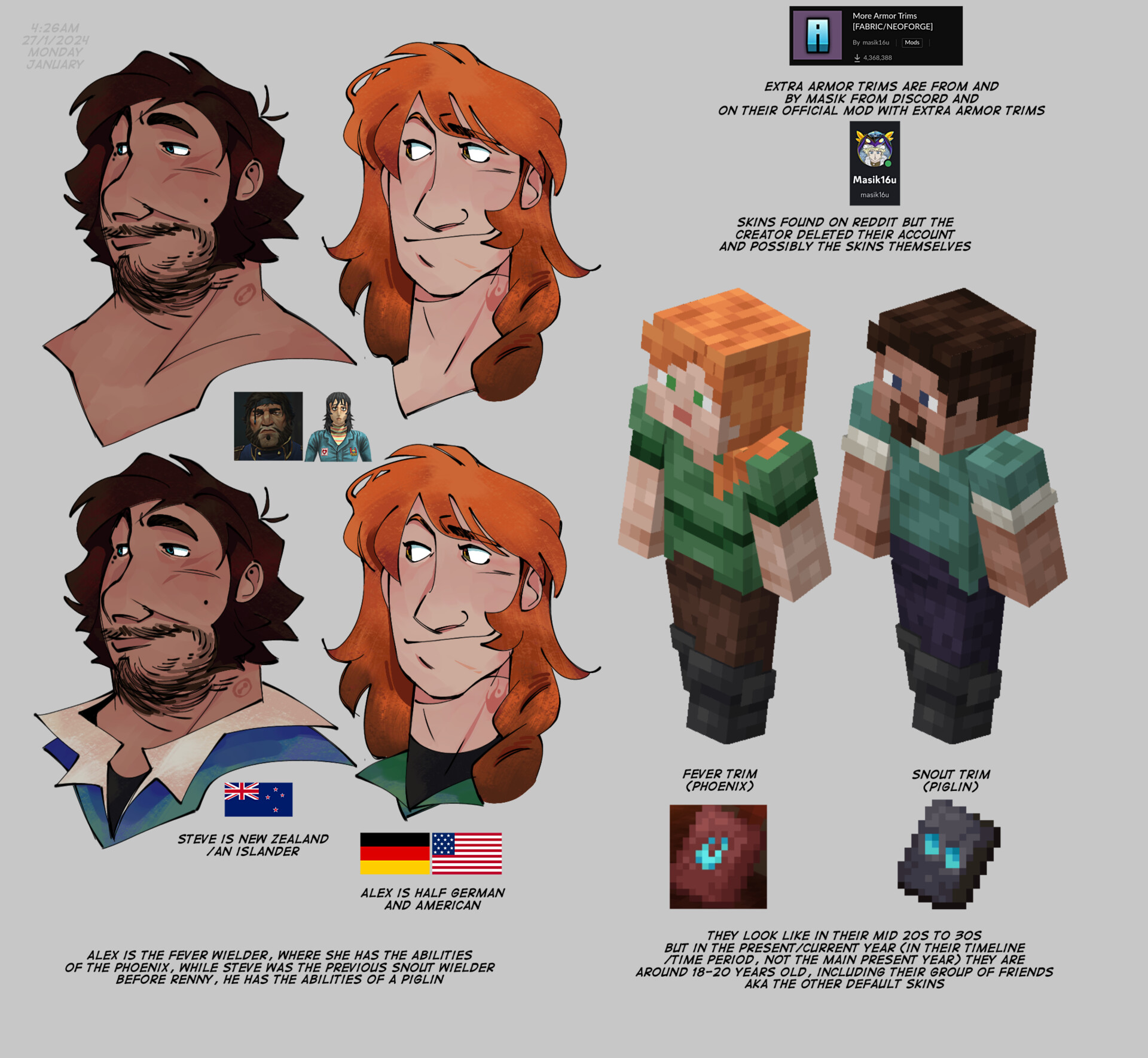 ArtStation - Minecraft Steve and Alex in my artstyle! also in my comic ...