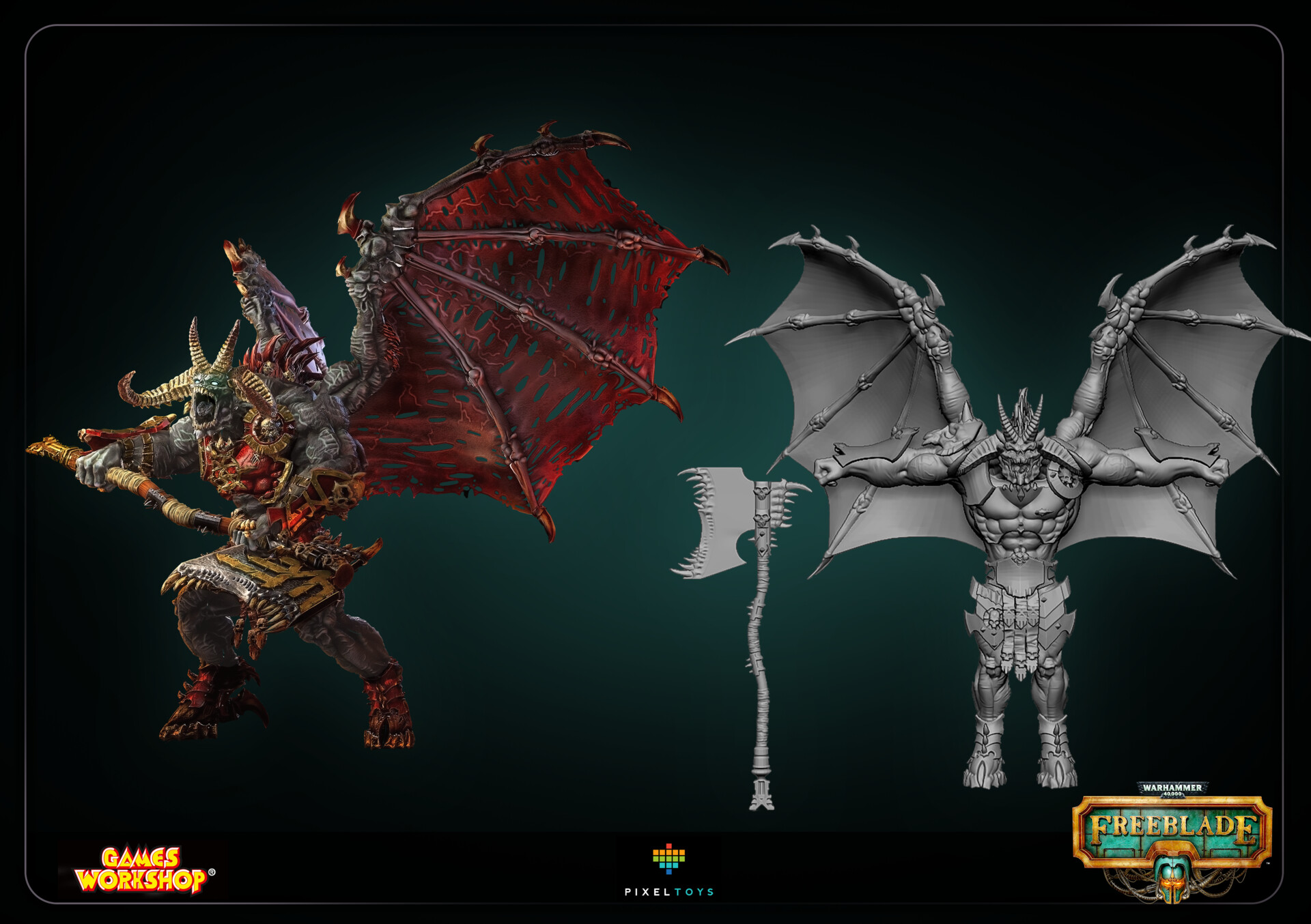 ArtStation - Daemons Of Khorne Bloodthirster [ Warhammer 40K : Freeblade ]