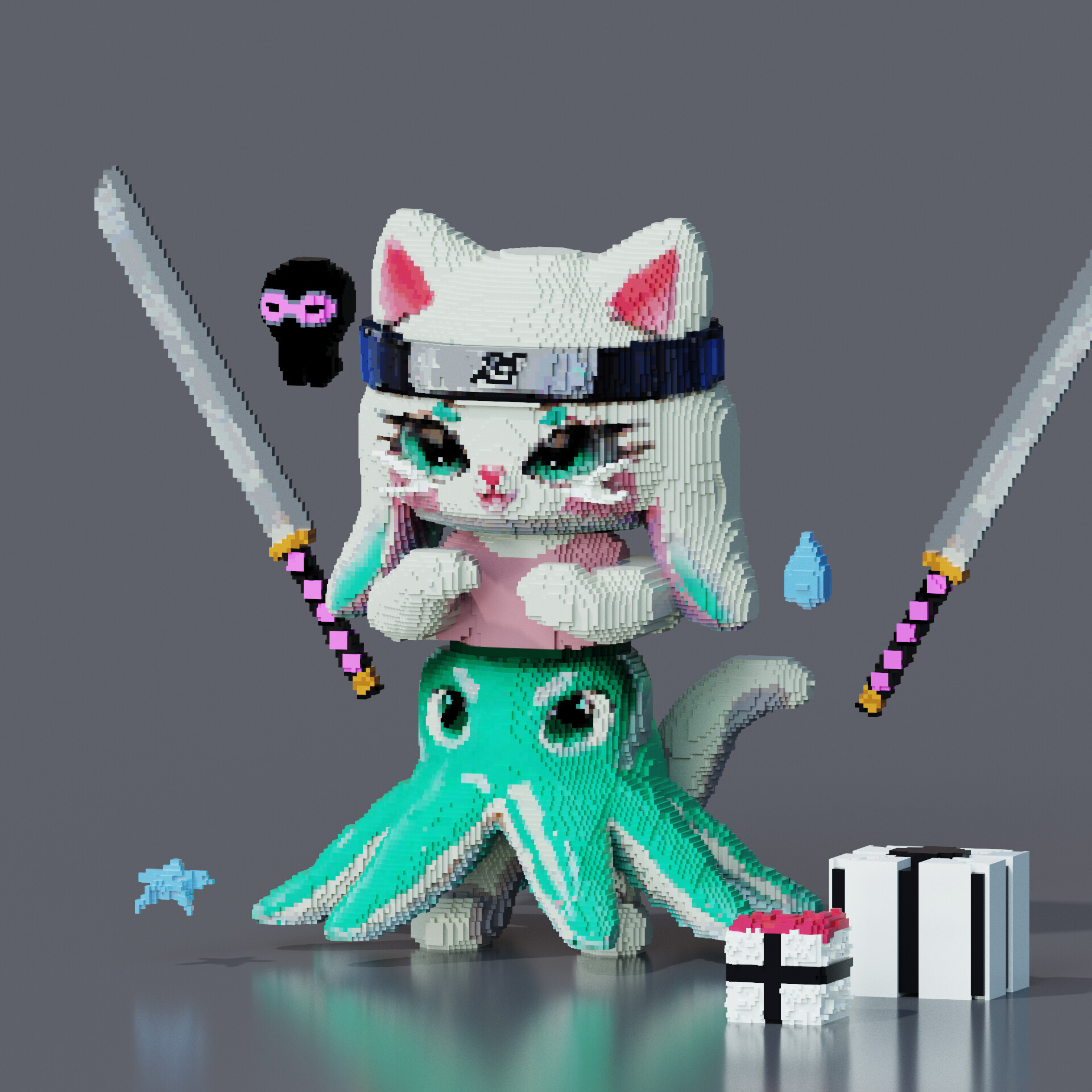 ArtStation - Ninja Catopus (Voxel Series)