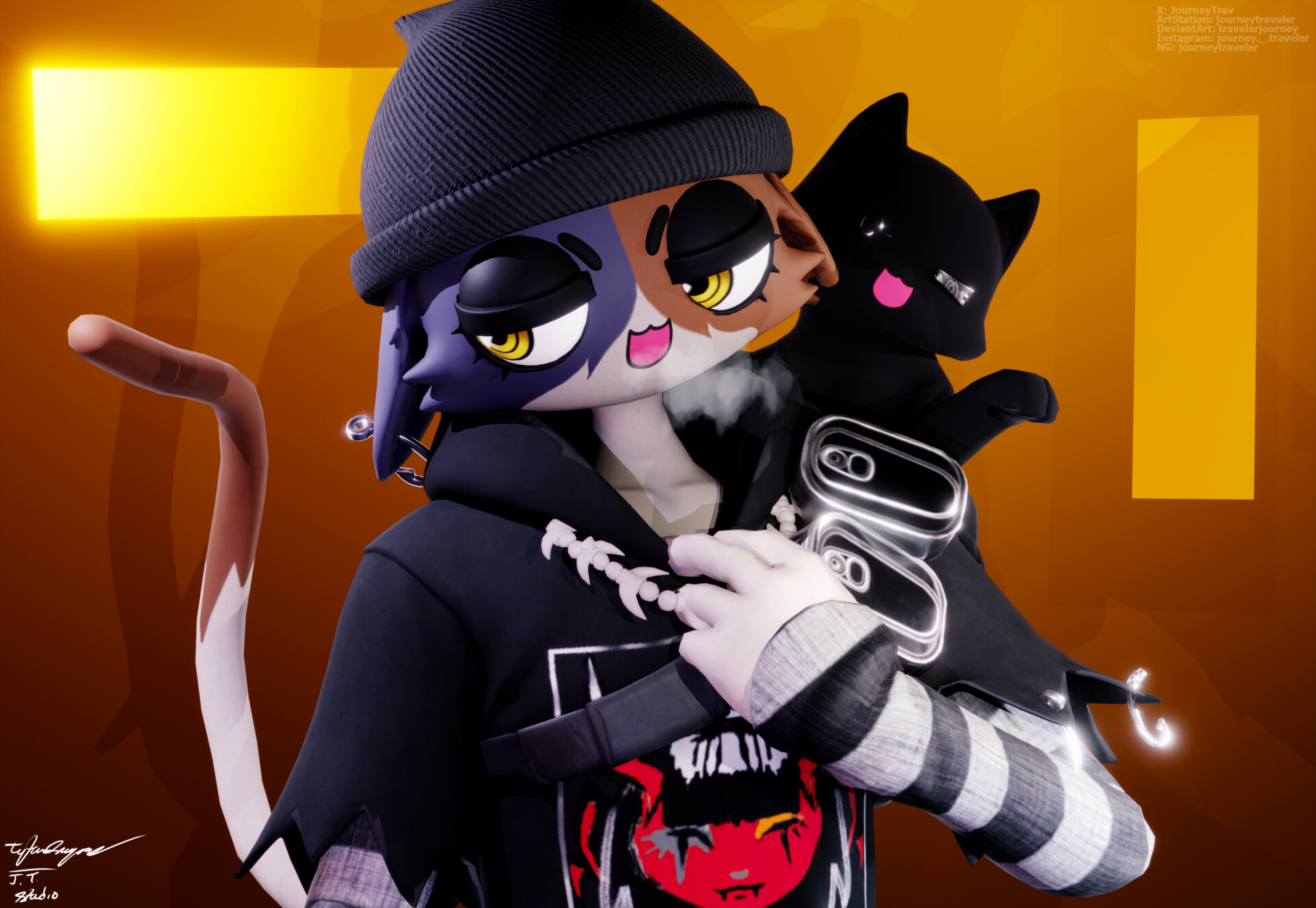 ArtStation - Meowskulls and Steve ! (The cat)