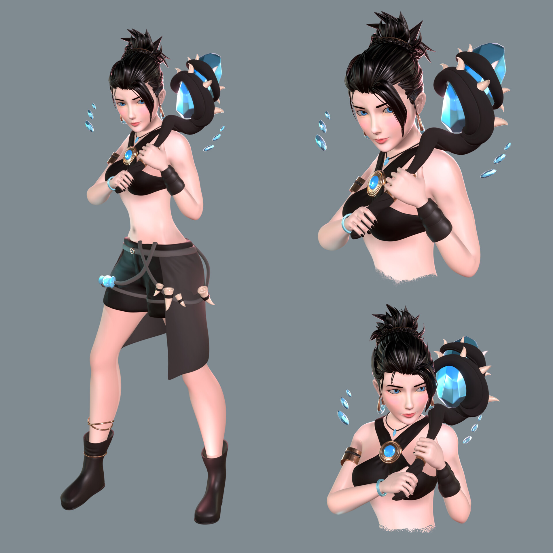 ArtStation - Fantasy 3D Character - Created in Blender