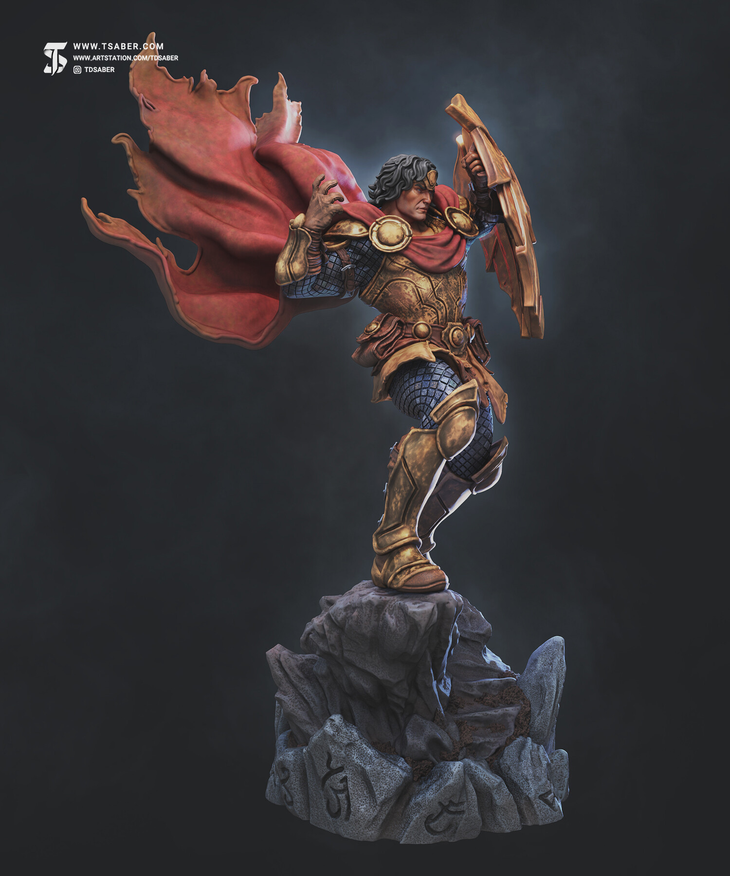 Taregh Saber - Paladin Statue DnD