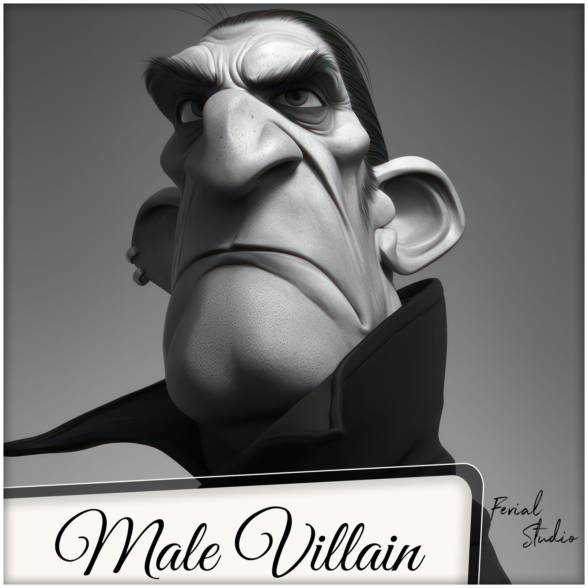 ArtStation - 🔹220 Male Villain - Head Model Reference Image Pack v.51 |4K|