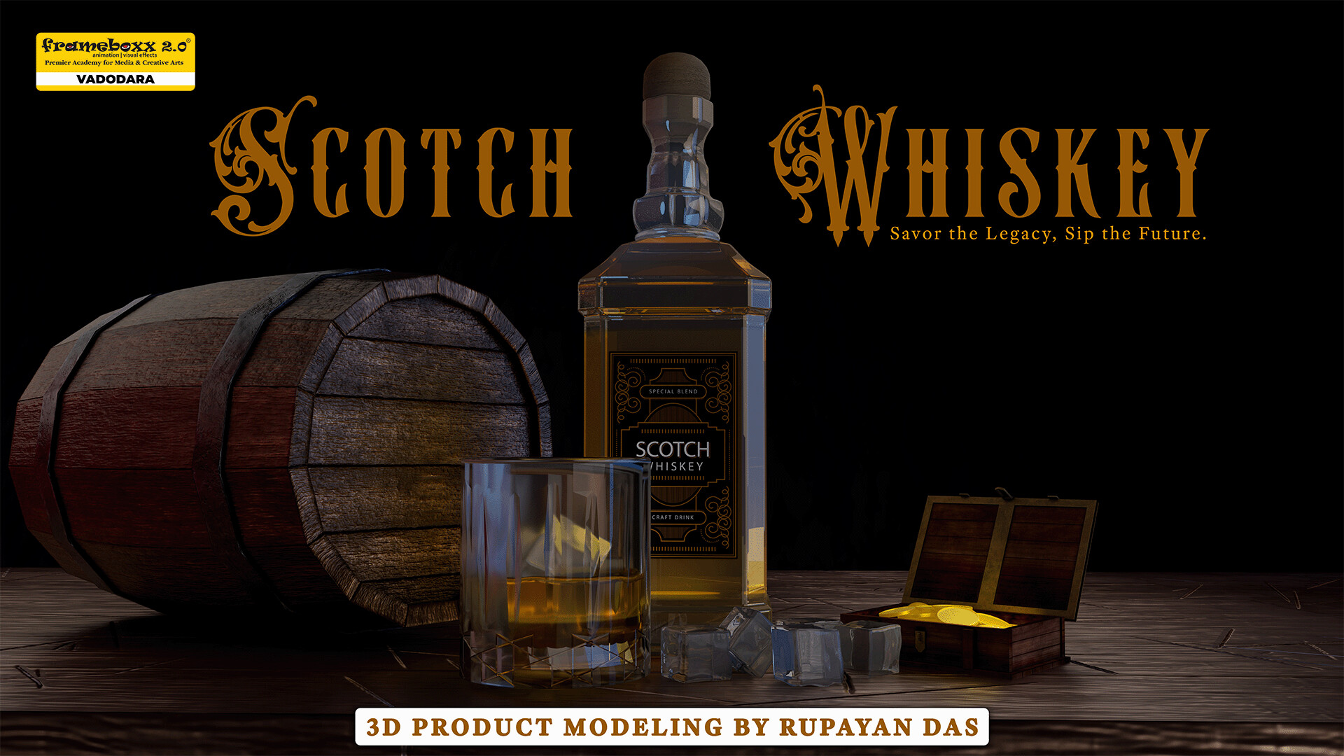 ArtStation - 3D Scotch Whiskey Product Visualization