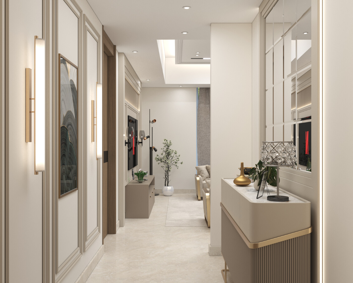 ArtStation - Foyer And Living Room Interior