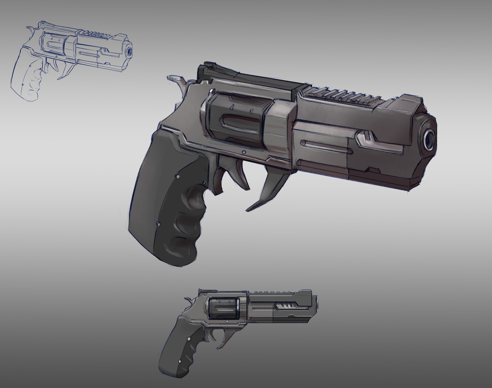 ArtStation - Handgun Practice Sketches