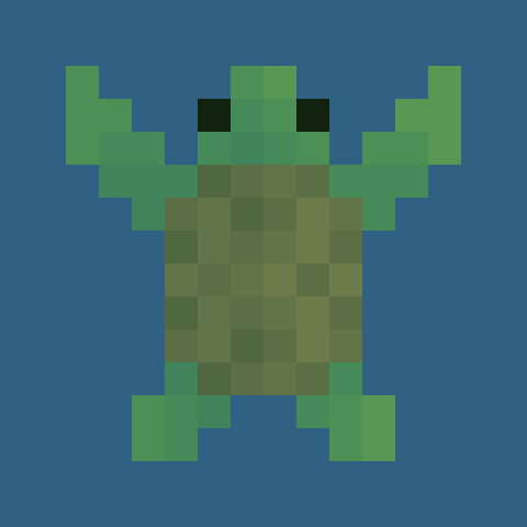 ArtStation - Swimming Turtle pixel art