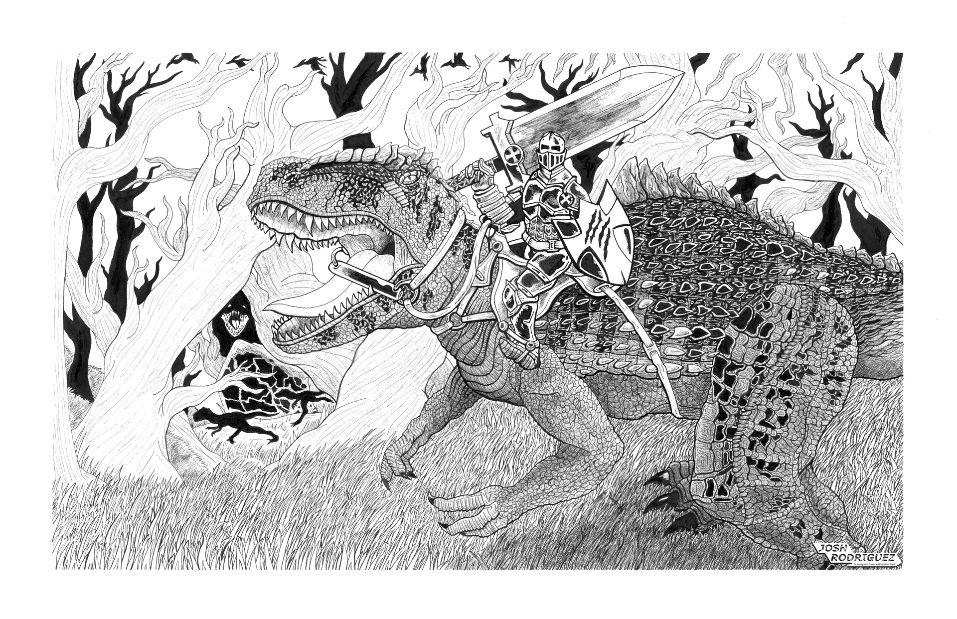 Joshua Rodriguez - The T-Rex and the Knight (PreMediEval Dino Knight ...