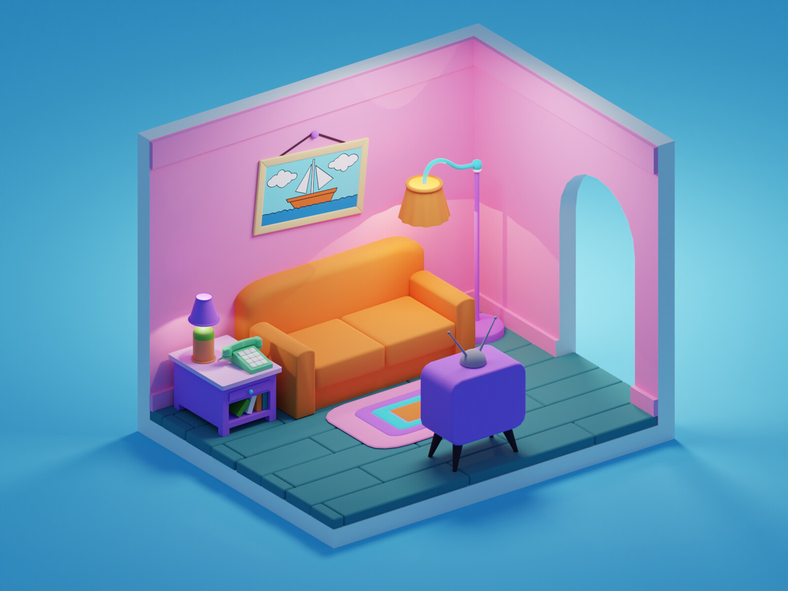 ArtStation - Simpson Living room