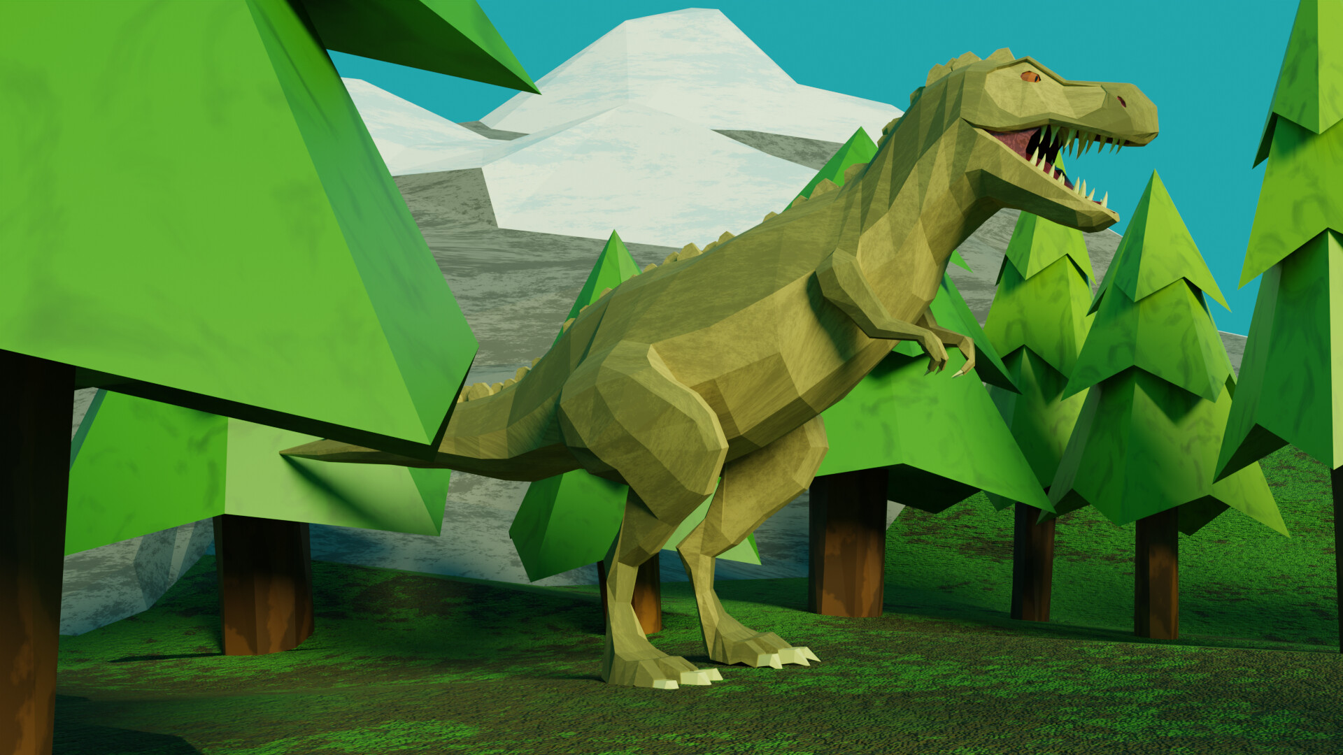 ArtStation - Low Poly T-rex