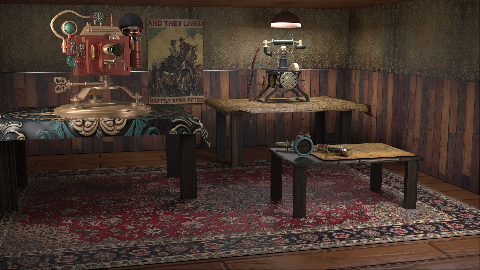 ArtStation - 3D Vintage Room Modular Assets-Modeling-Texturing-lighting