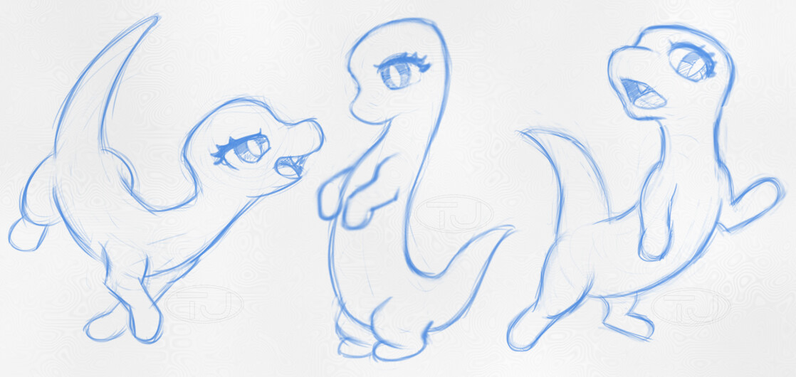 ArtStation - Chibi reptile sketch