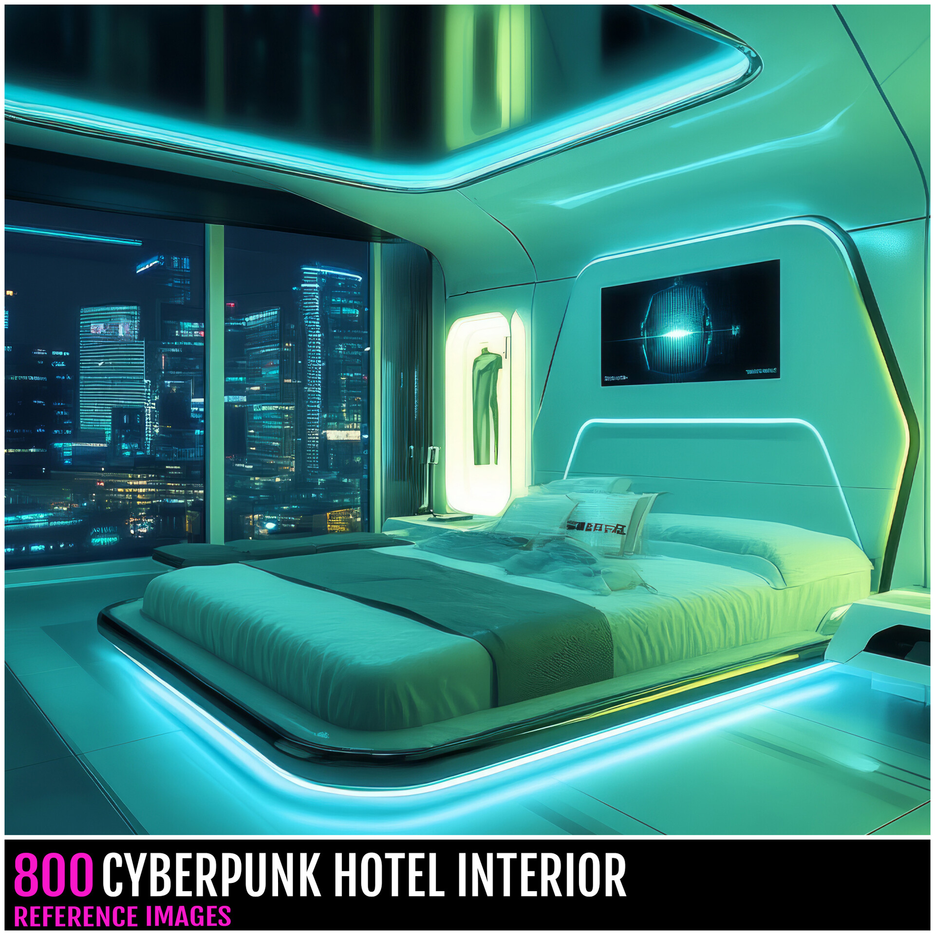ArtStation - 800 CYBERPUNK HOTEL INTERIOR