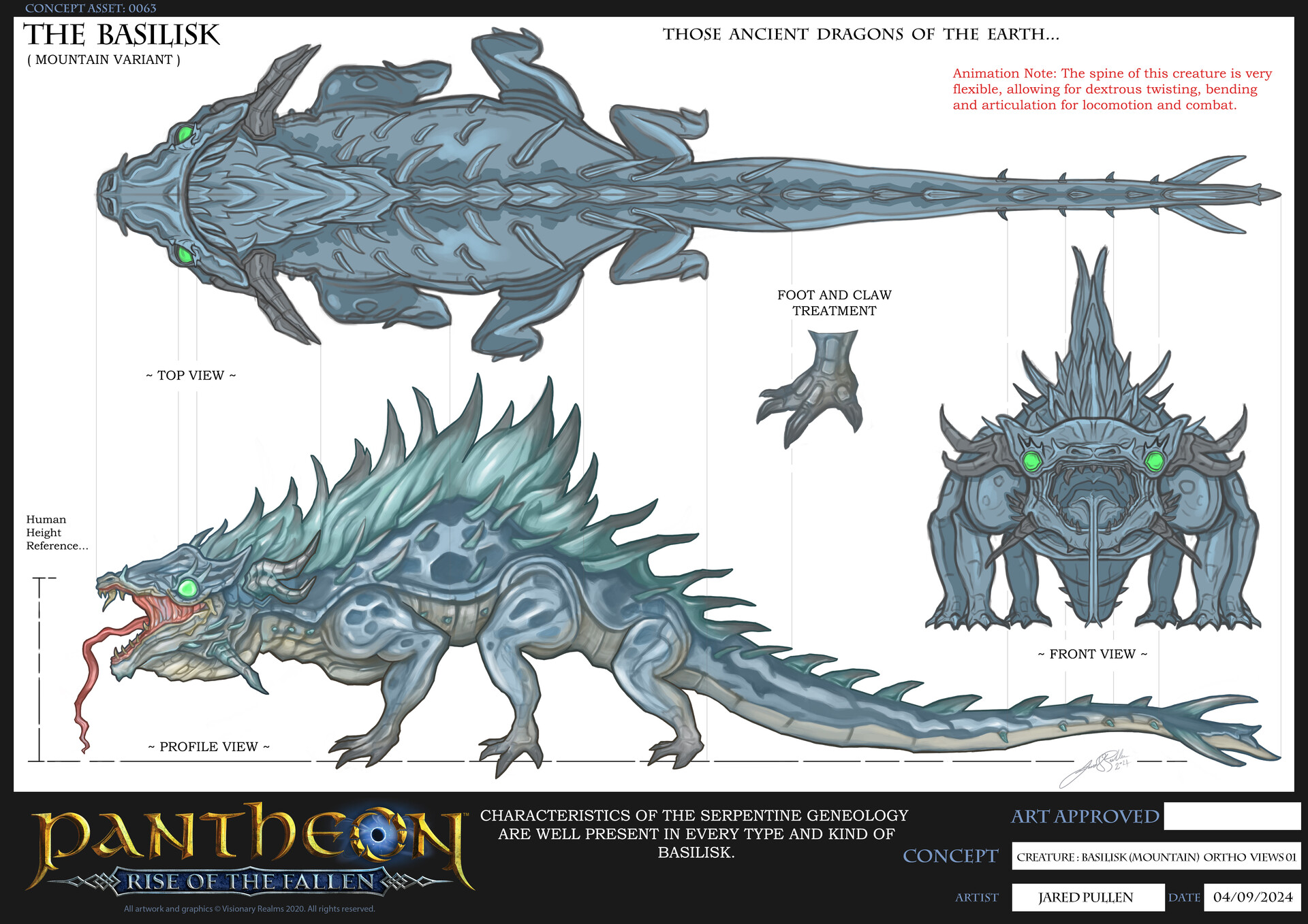ArtStation - Basilisk, Mountain Variant Orthographic Plan Views, in Pantheon: Rise of the Fallen.