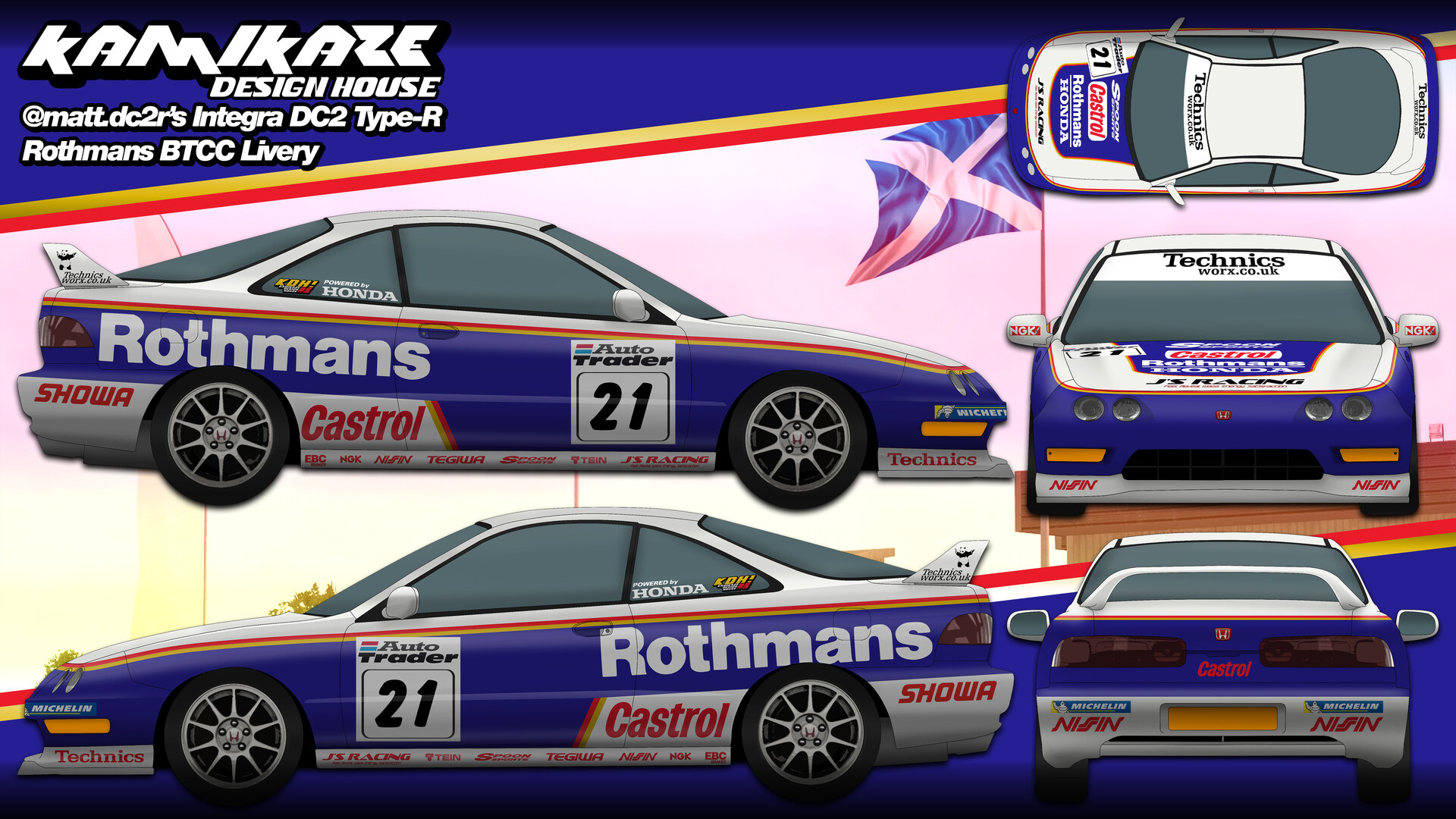 ArtStation - Honda Integra DC2 Type-R - Rothmans Livery