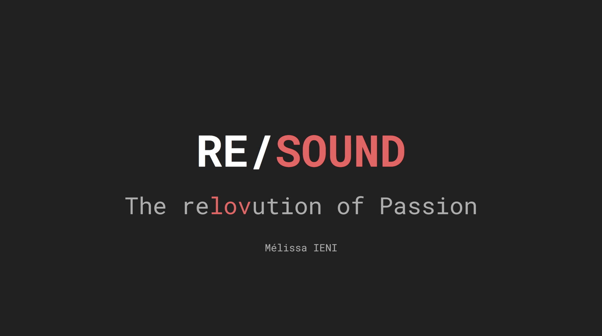 ArtStation - Re/sound, the Relovution of passion