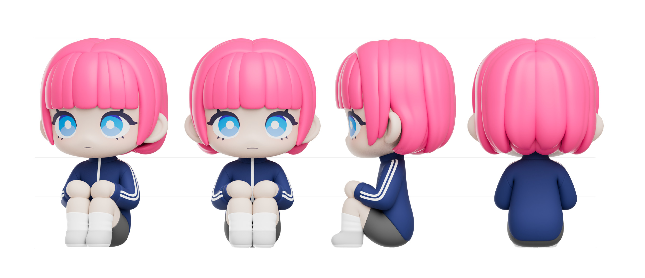 Jaeyeon Nam - Sitting Chibi Tutorial & Free 3D Model
