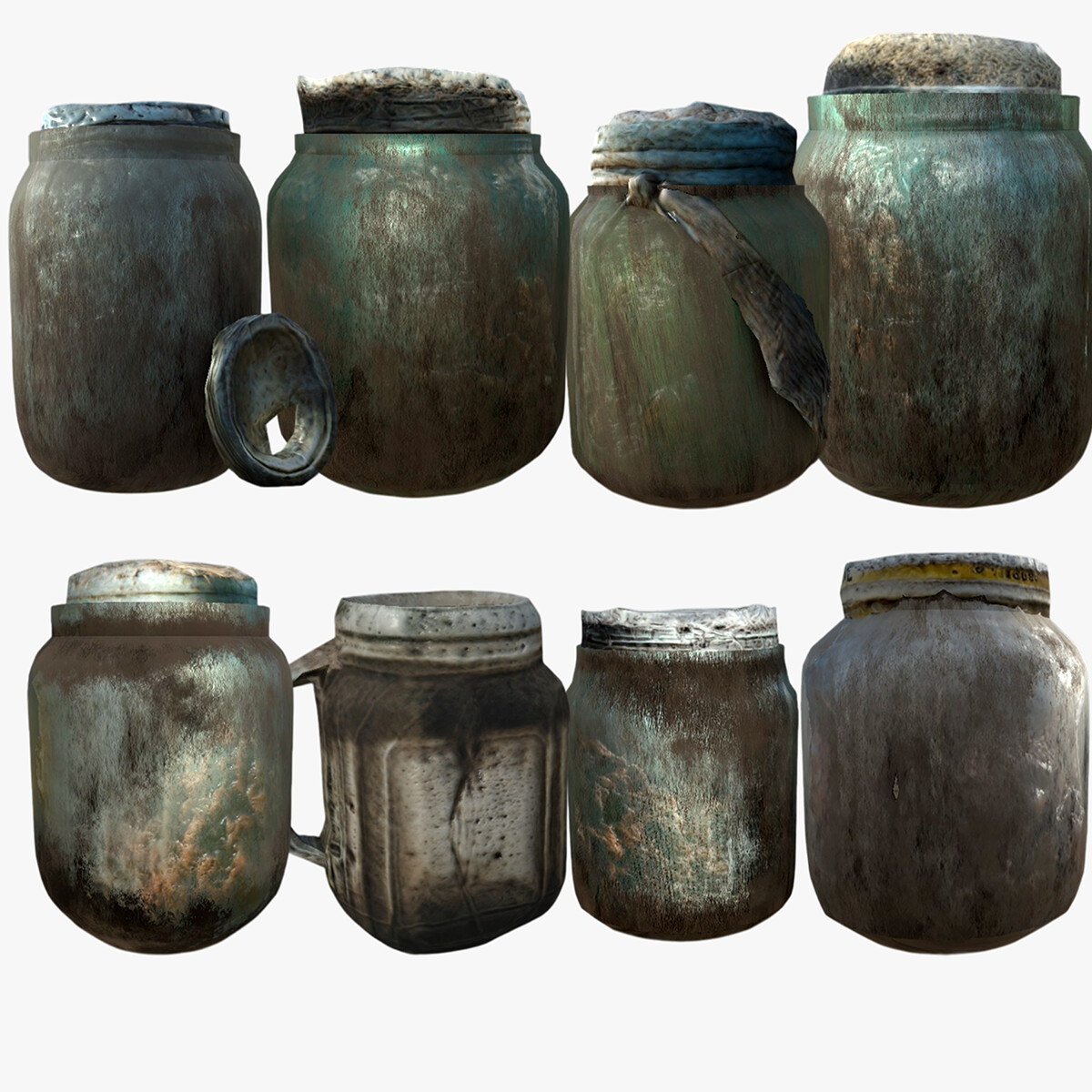 ArtStation - JARS and BOTTLES with spoiled things inside (gaming props)
