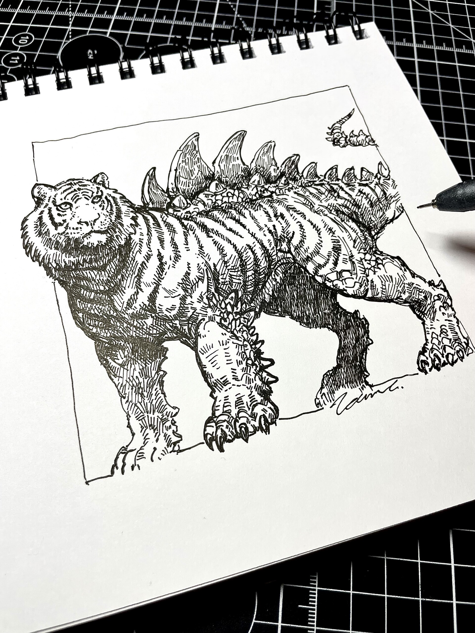 ArtStation - Tiger | concept art | process | ink | traditional drawing ...