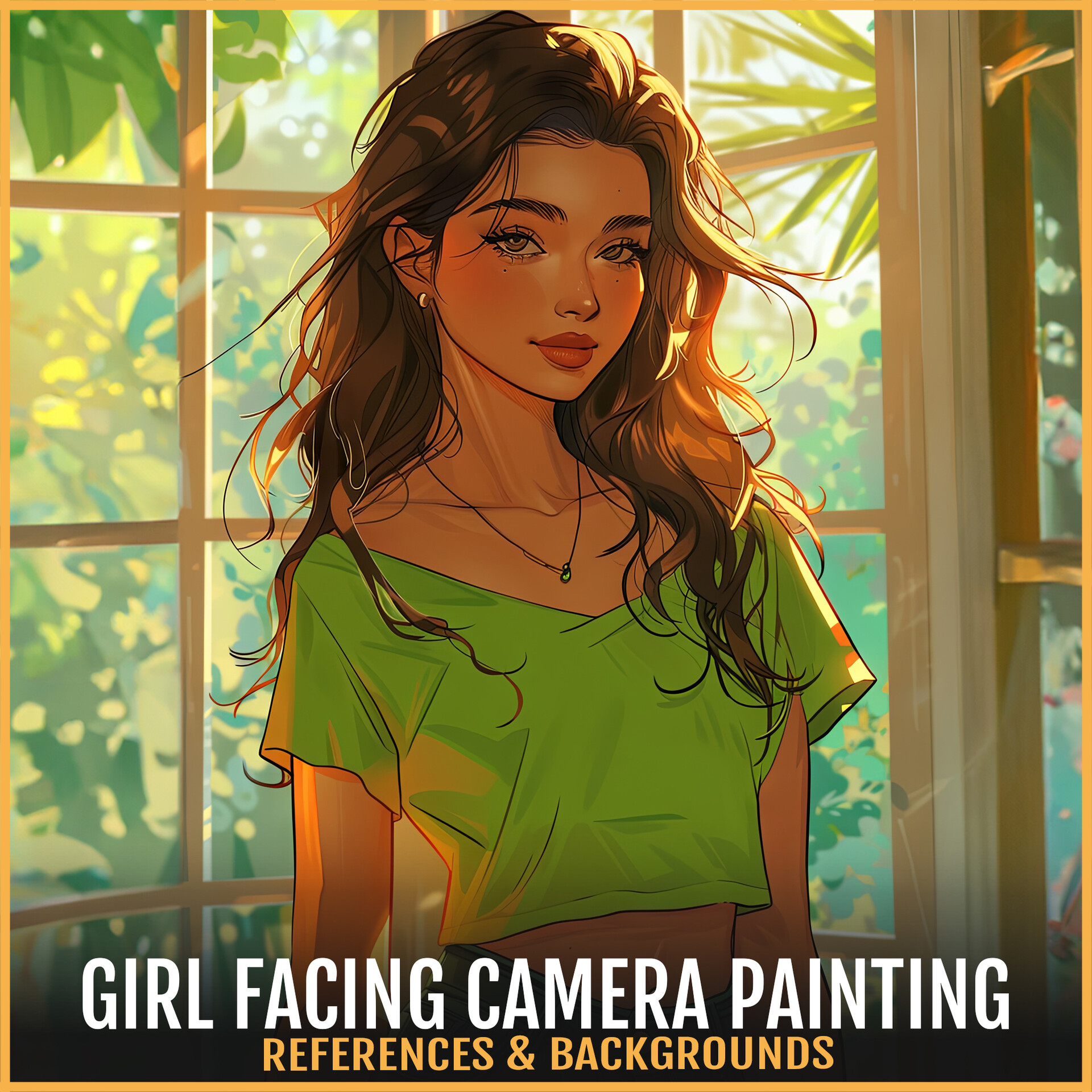 ArtStation - 606 girl facing camera painting