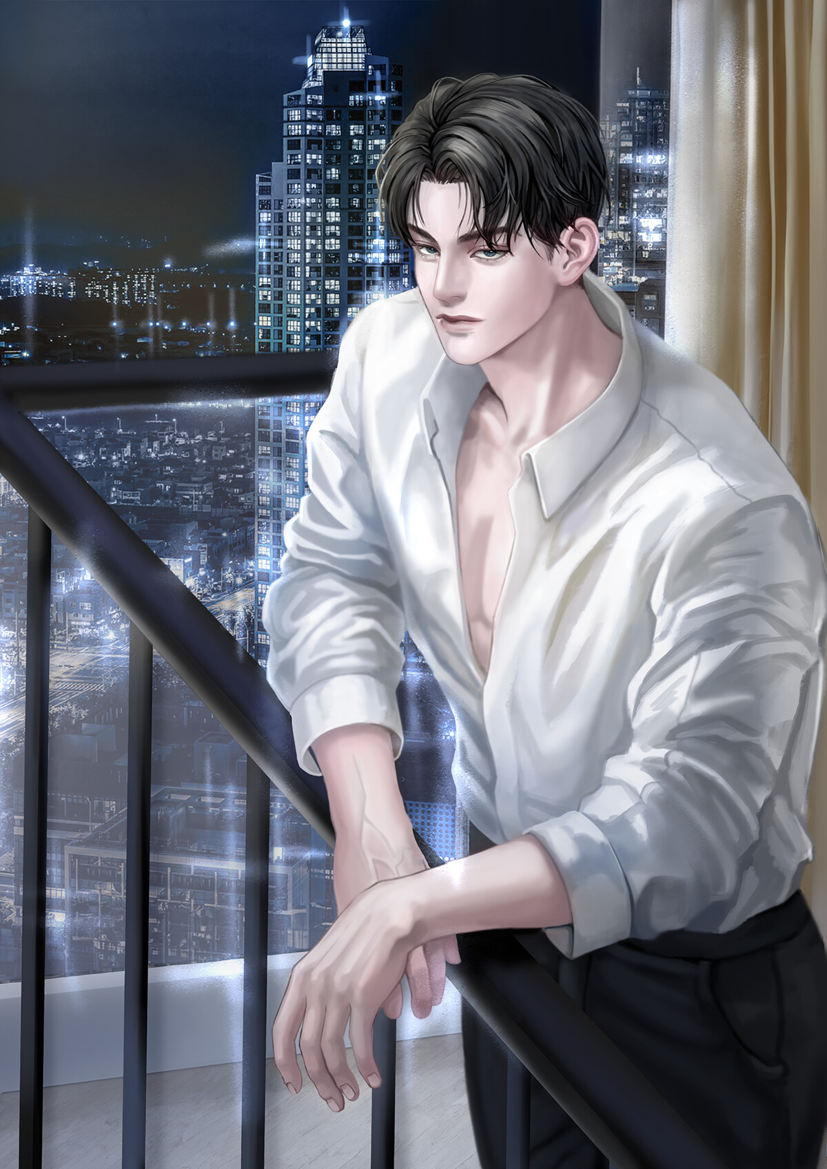 ArtStation - web novel cover illustration_mafia