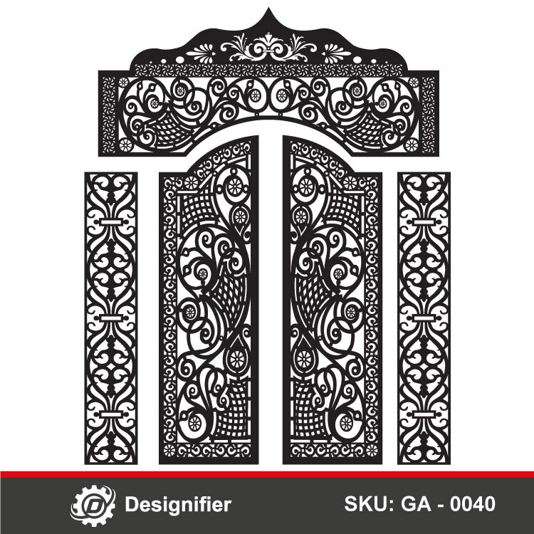 ArtStation - Curved Scrolls Gate DXF GA0040