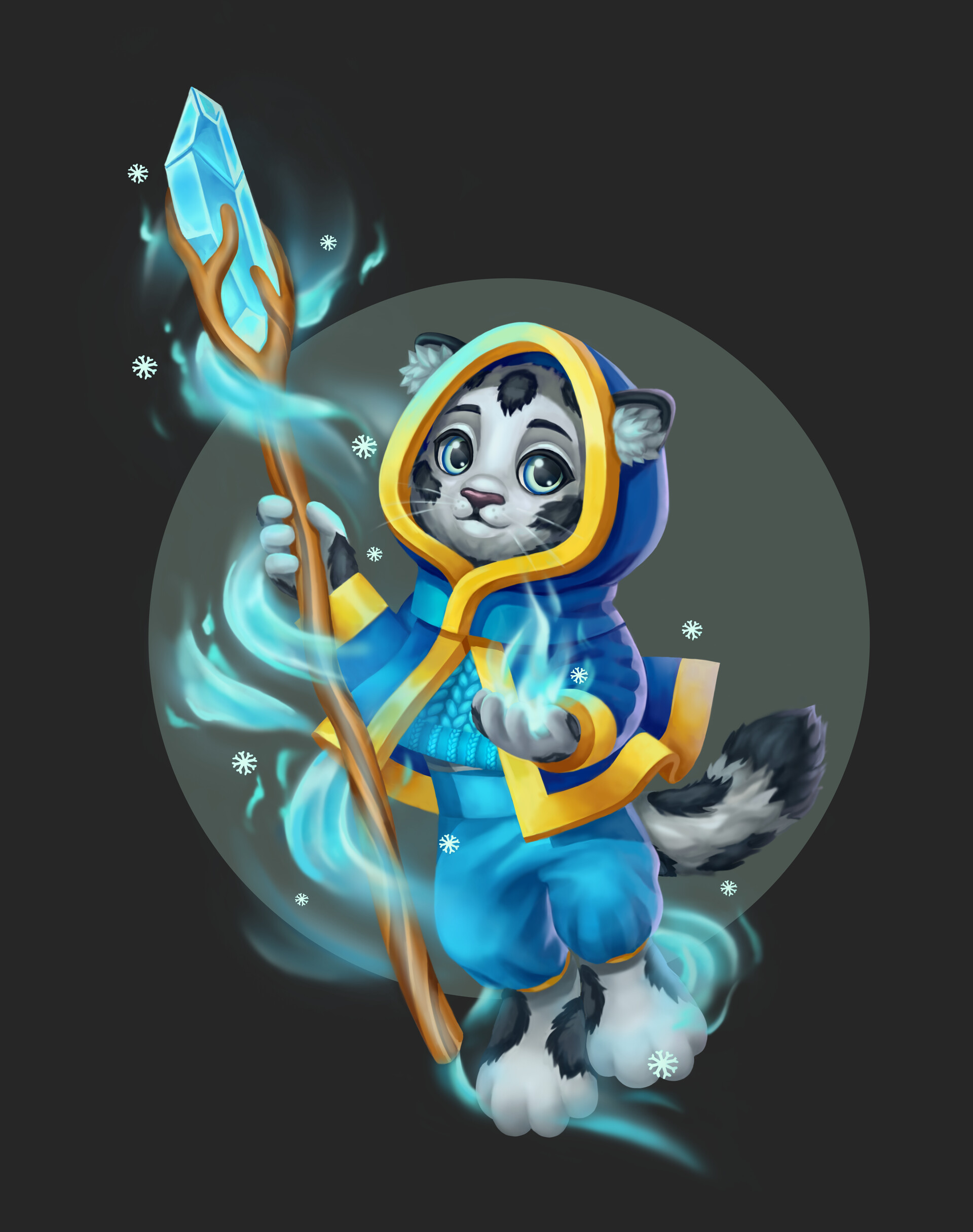 ArtStation - casual character: wizard snow leopard