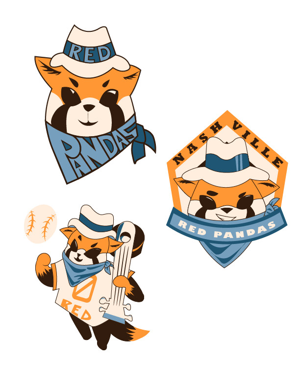 ArtStation - Nashville Pandas Practice Logos Mockups