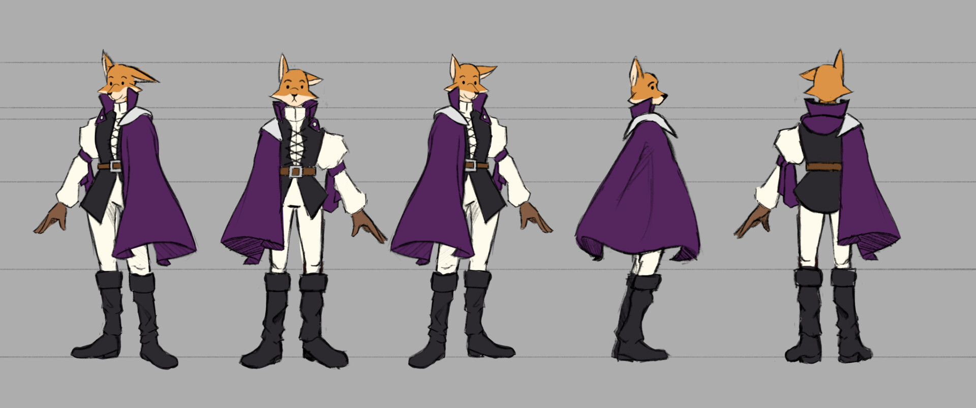 ArtStation - Fox Guard Turnaround and Expression Sheet