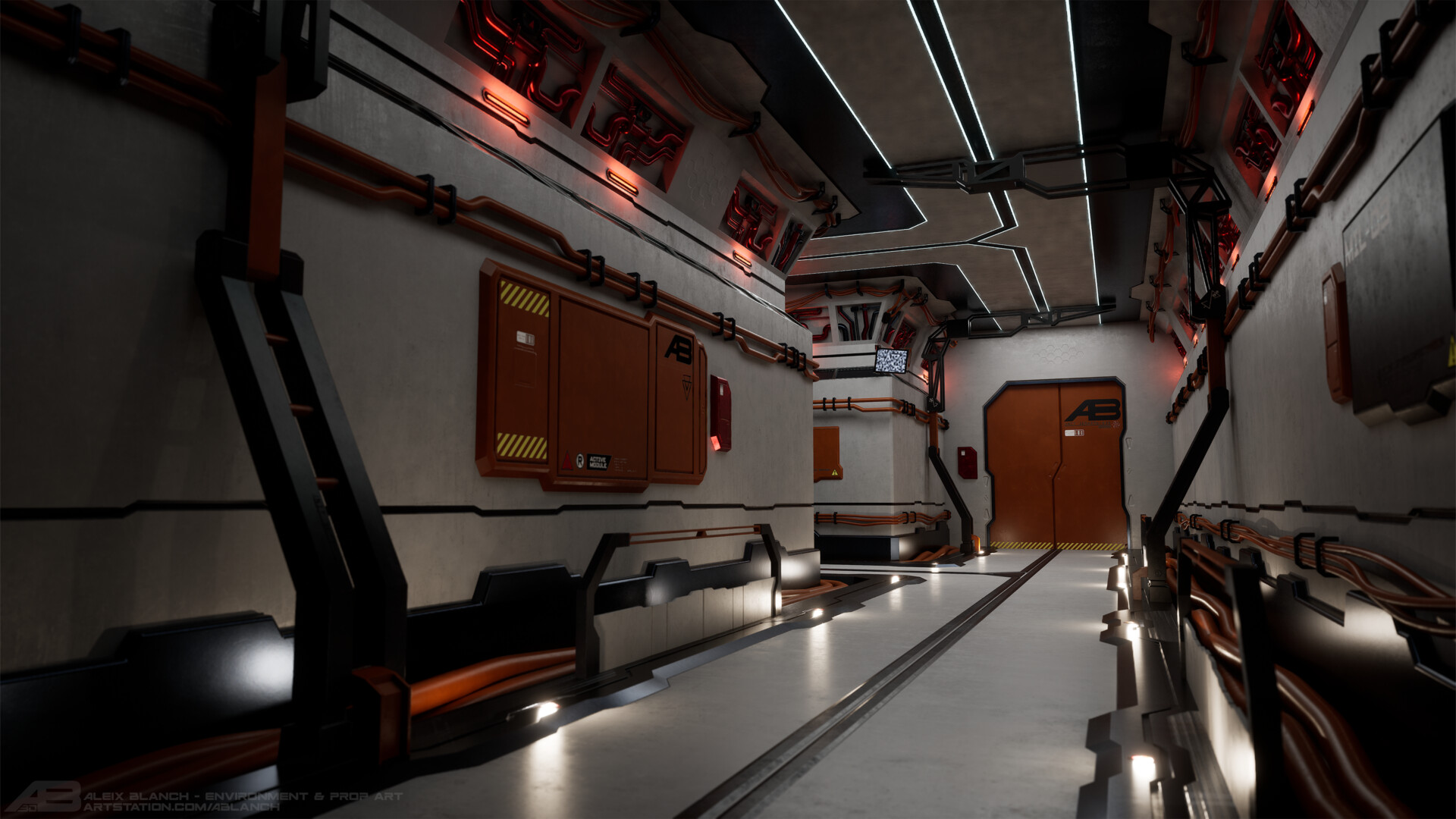 ArtStation - Sci-Fi Hallway - Mid-Poly Hard Surface Modules