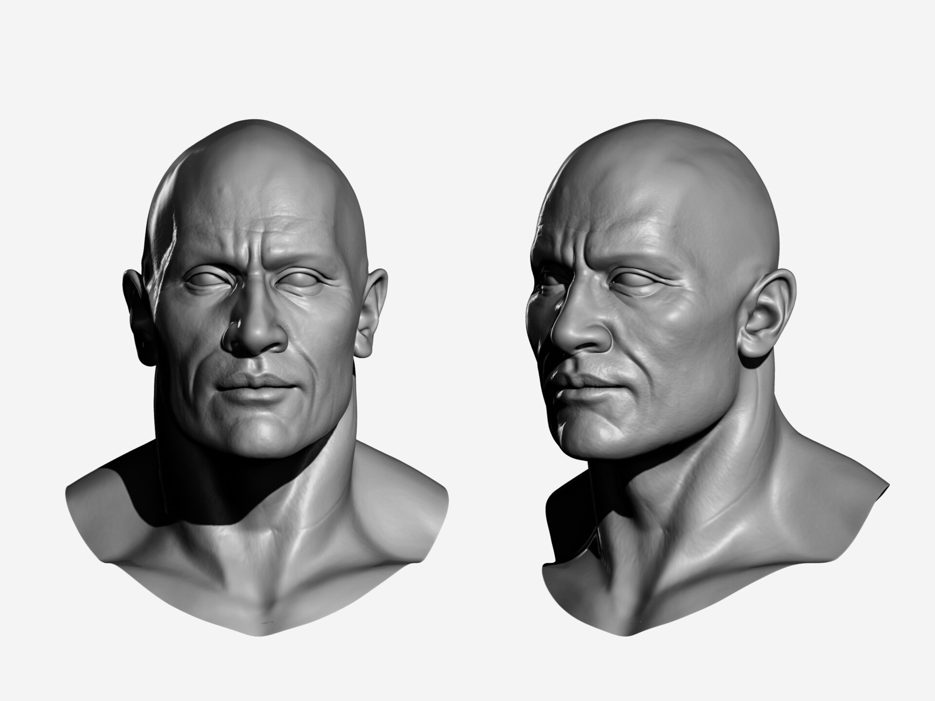 ArtStation - Head exercises Dwayne Johnson