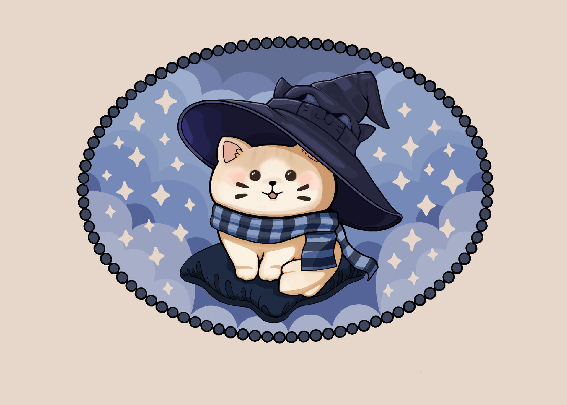 ArtStation - Wizard Cat in Witch Hat