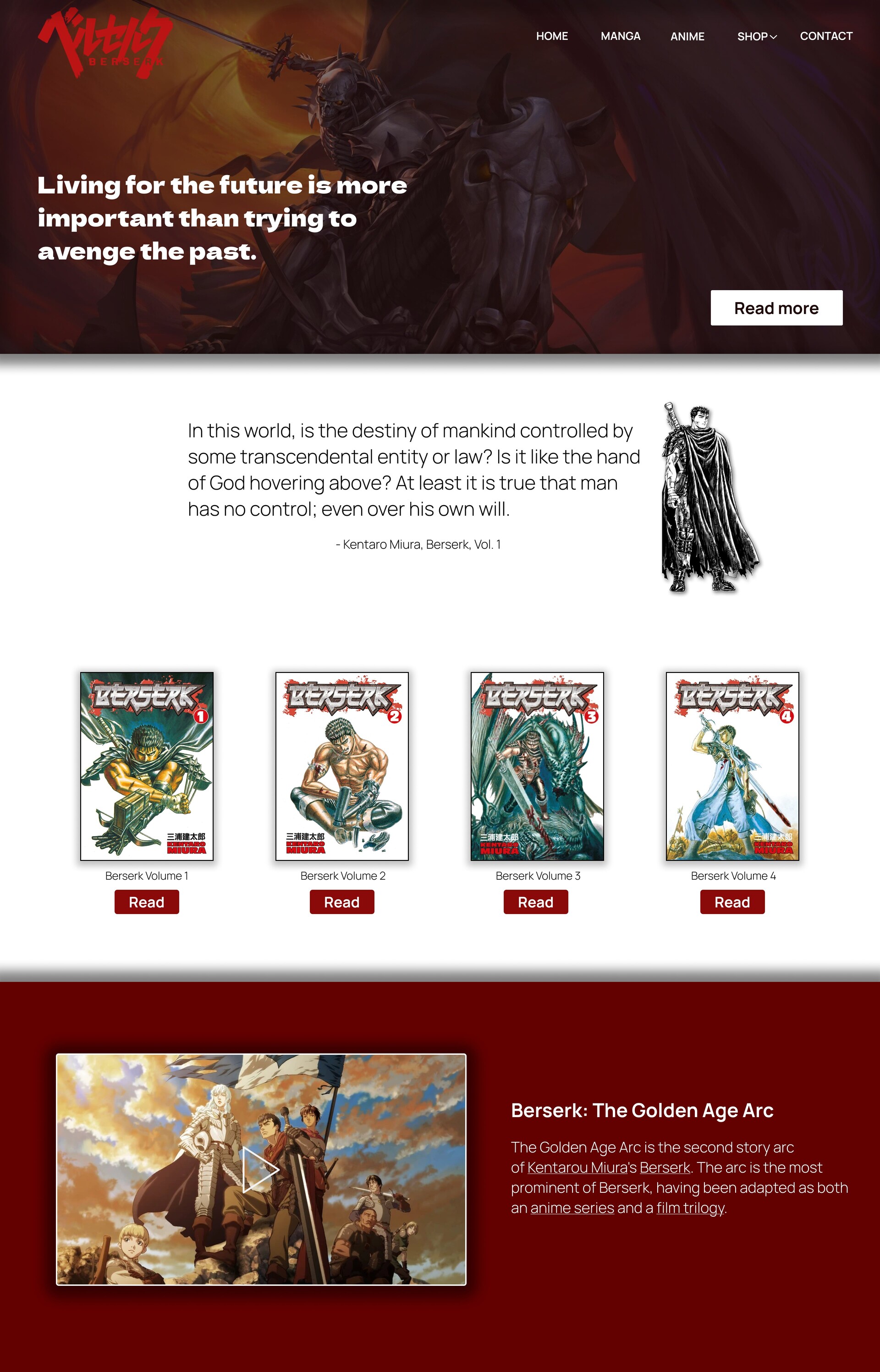 ArtStation - UI/UX for Berserk Website - Fun Project
