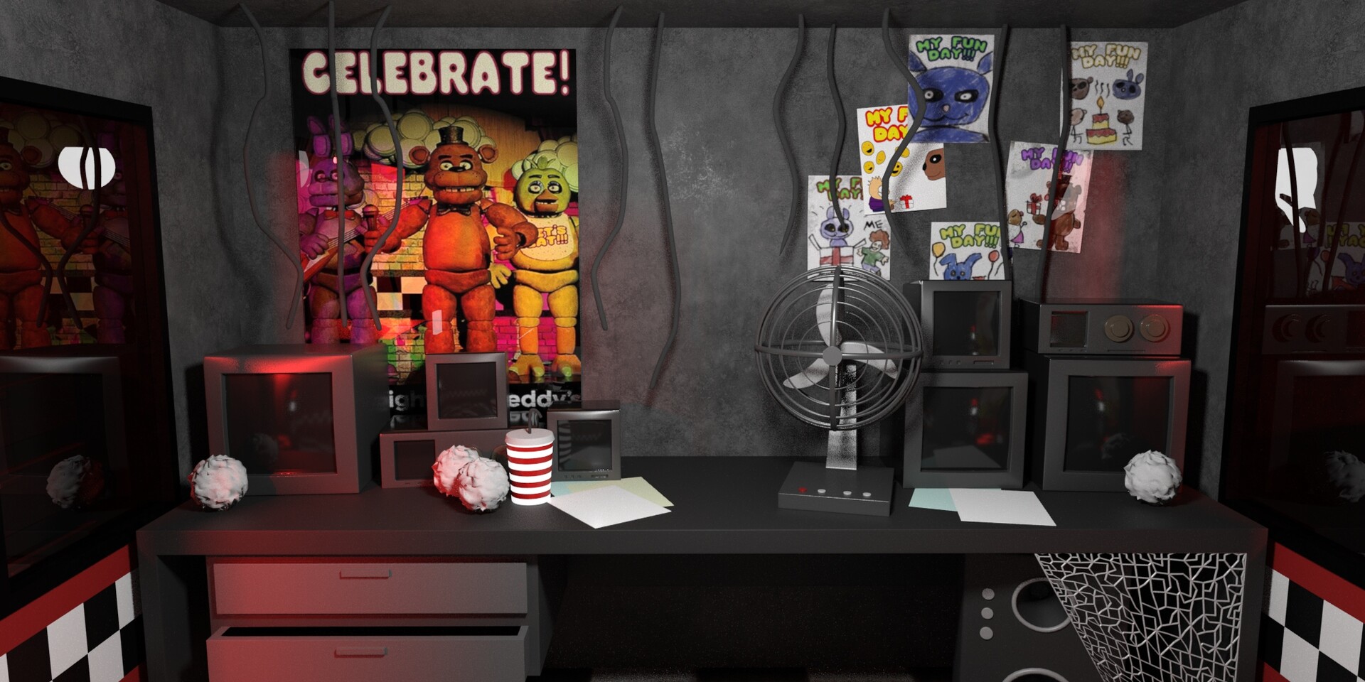 ArtStation - Recreation Five Nights at Freddy's office
