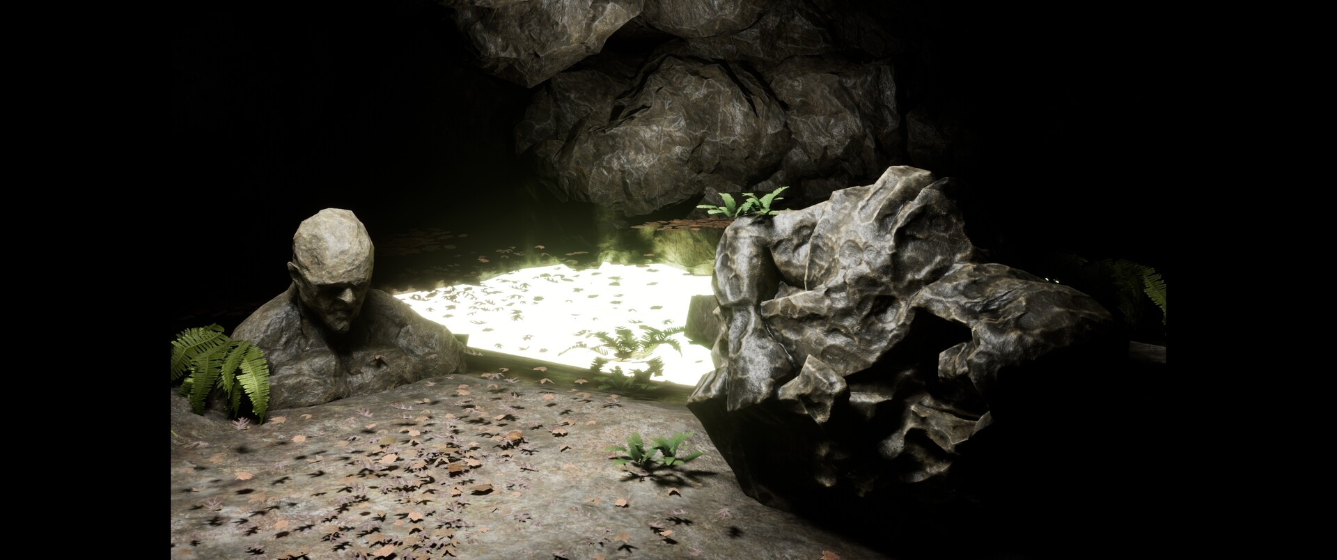 ArtStation - cave light scene