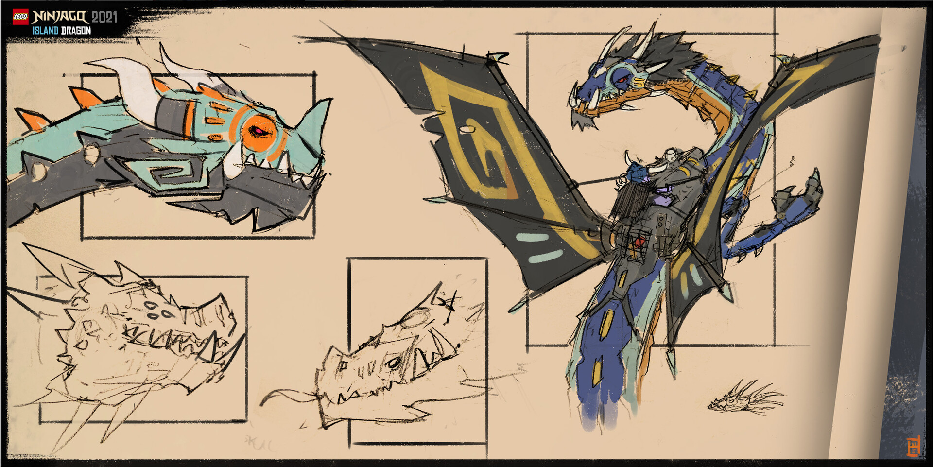 how to draw lego dragon