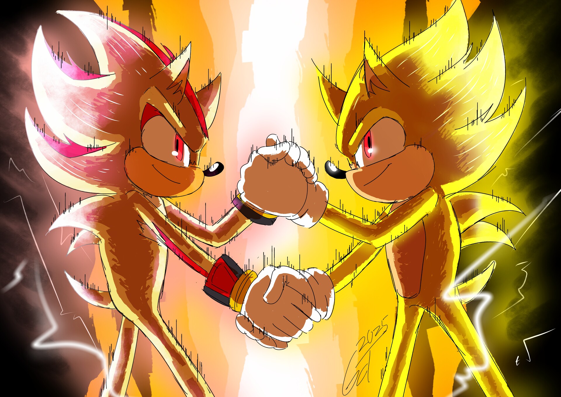 ArtStation - Super Sonic and Super Shadow art - Sonic Movie 3
