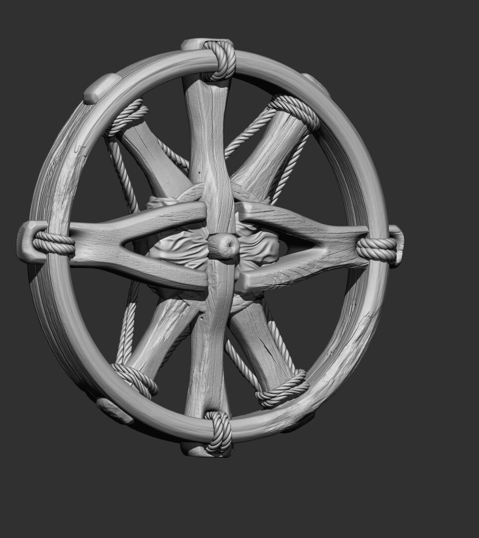 Deepash Roy - Weathered Maritime Wheel - Hand-Sculpted Nautical Prop