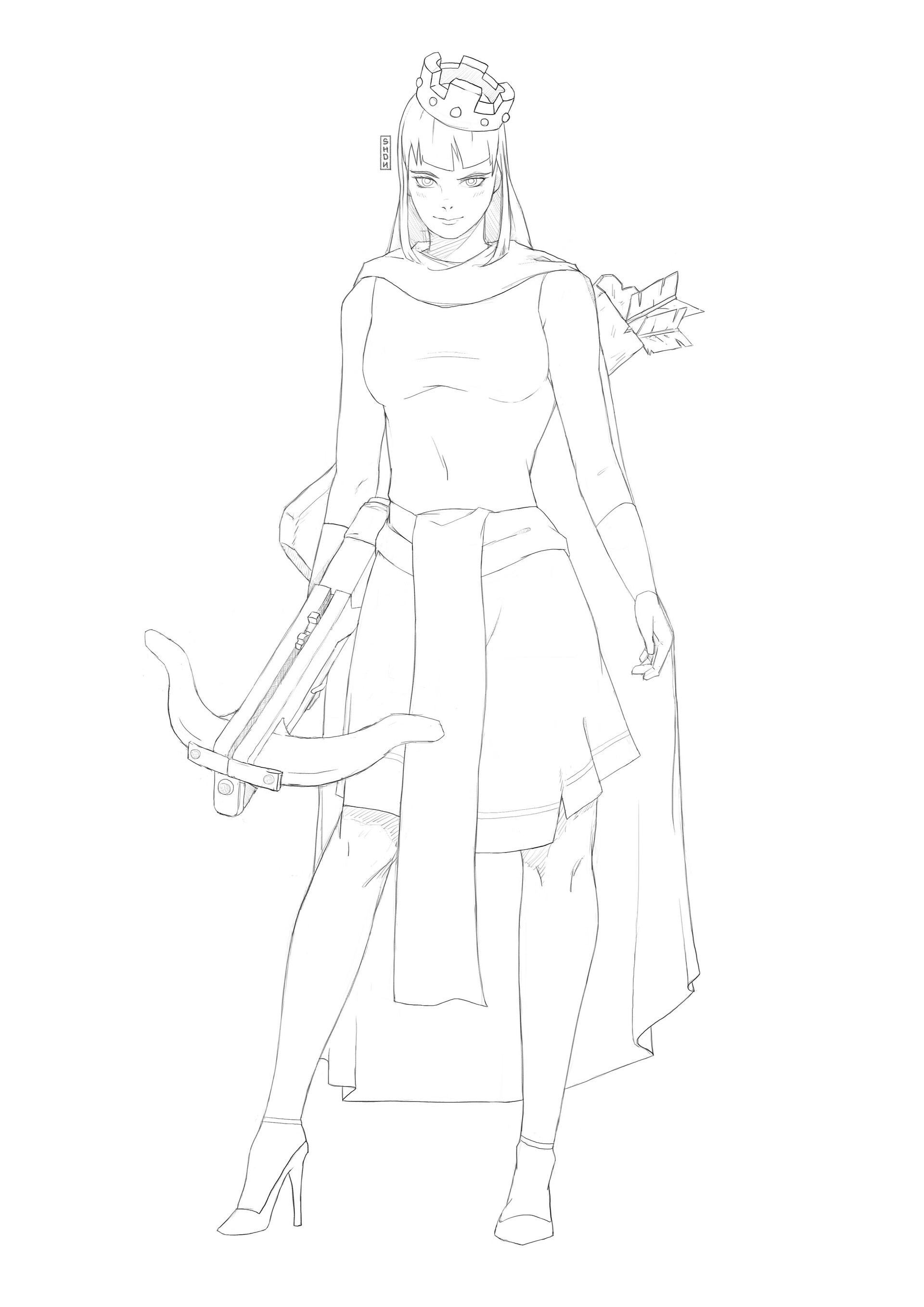 archer queen drawing